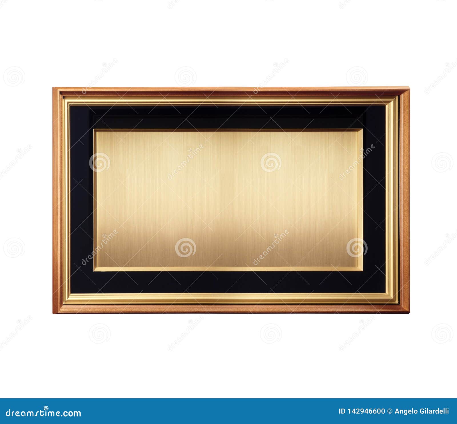 Rectangular Golden Frame Isolated Stock Illustration - Illustration of ...