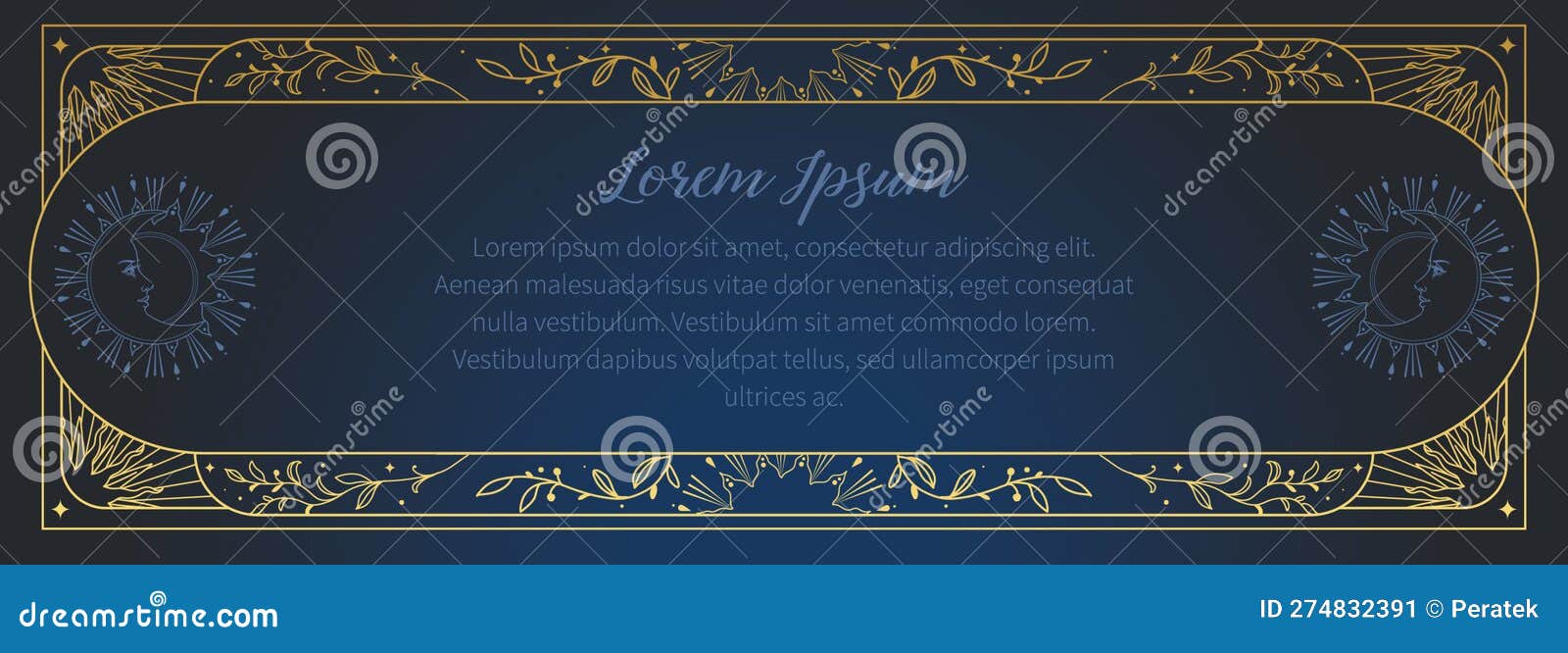 Vector Horizontal Frame with Plants and Stars Stock Vector ...