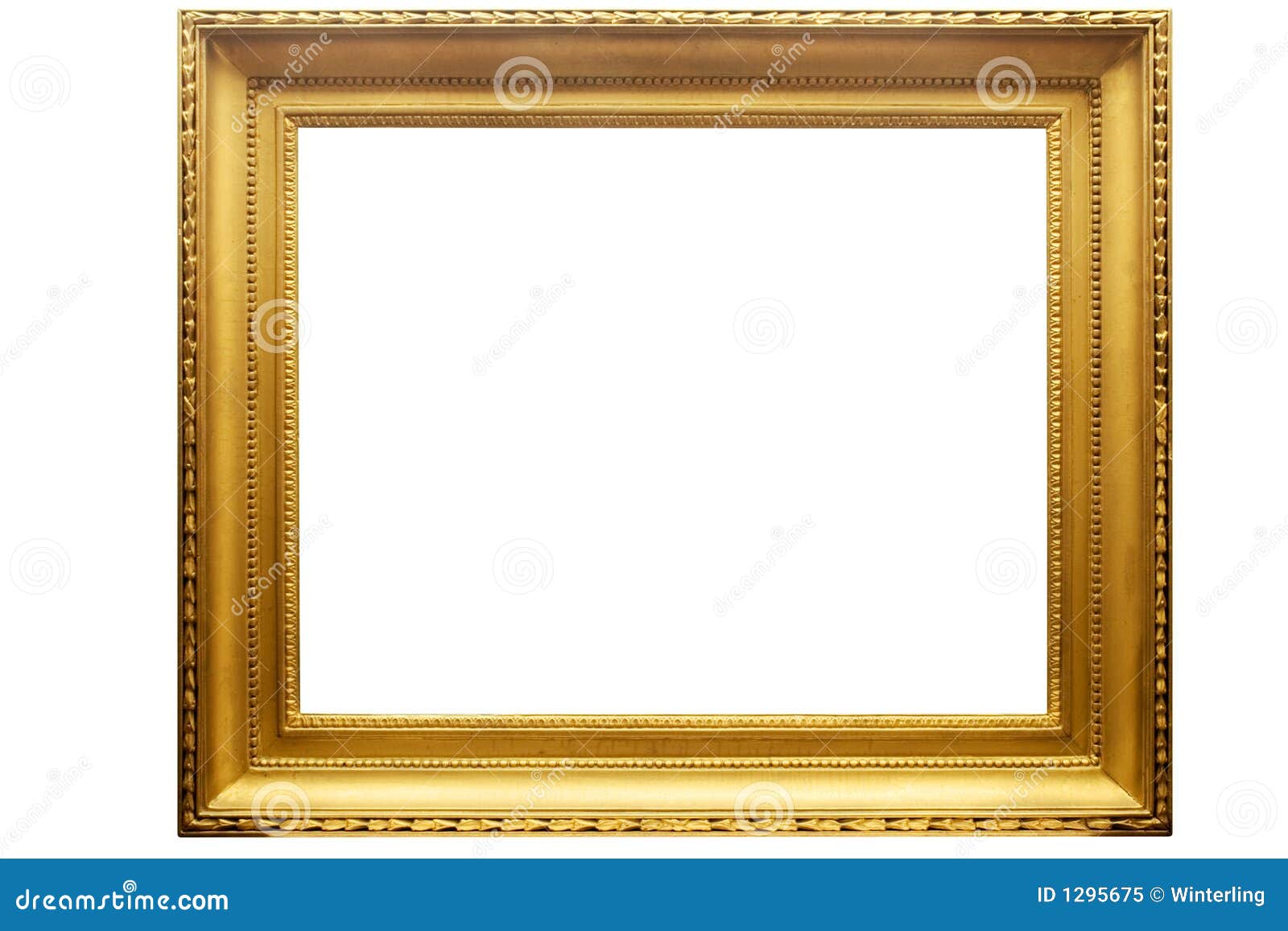 Rectangular Golden Picture Frame W/ Path Stock Image - Image of design ...