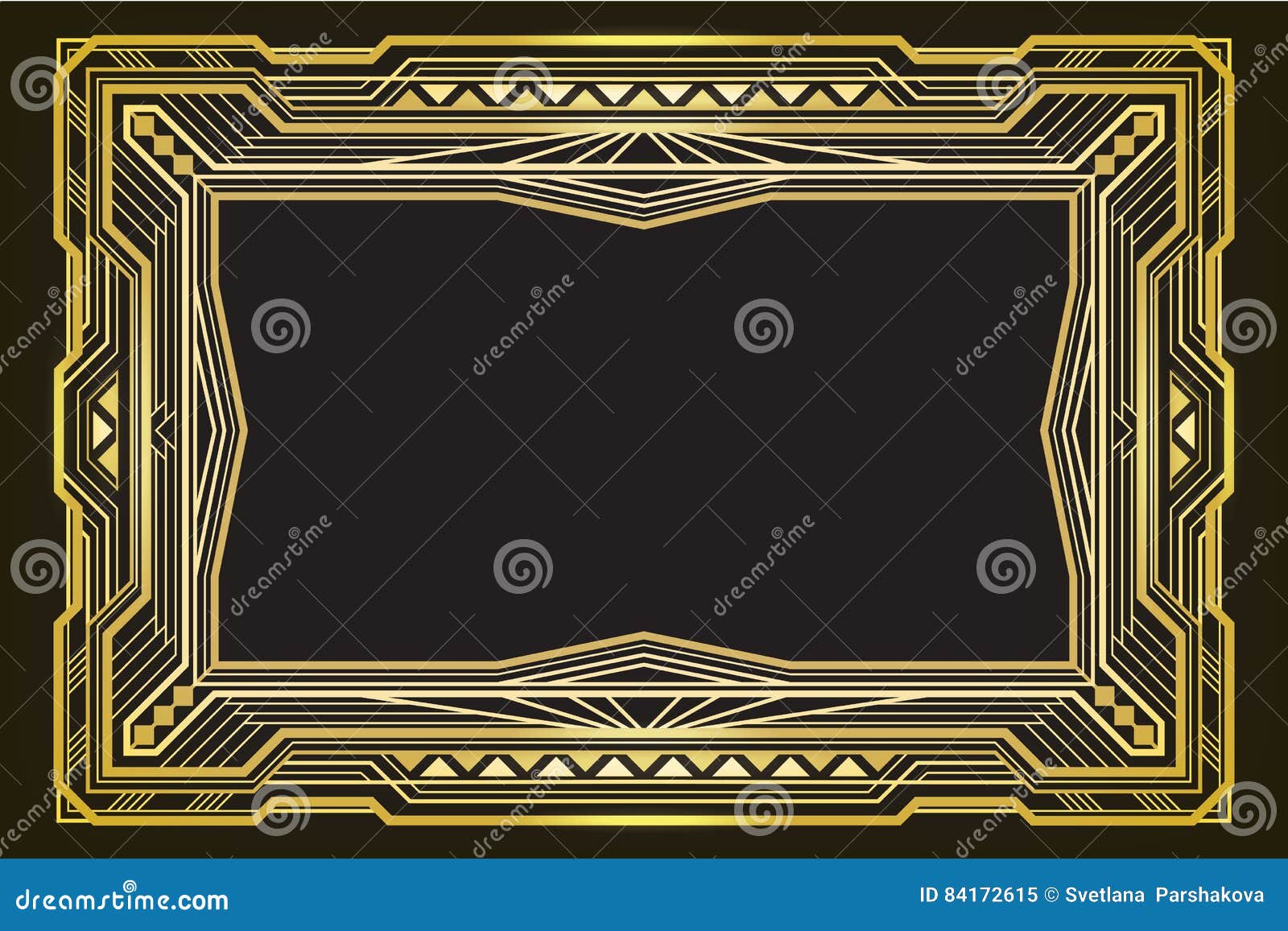 A Set Of The Rectangular Golden Frames Vector Illustration ...