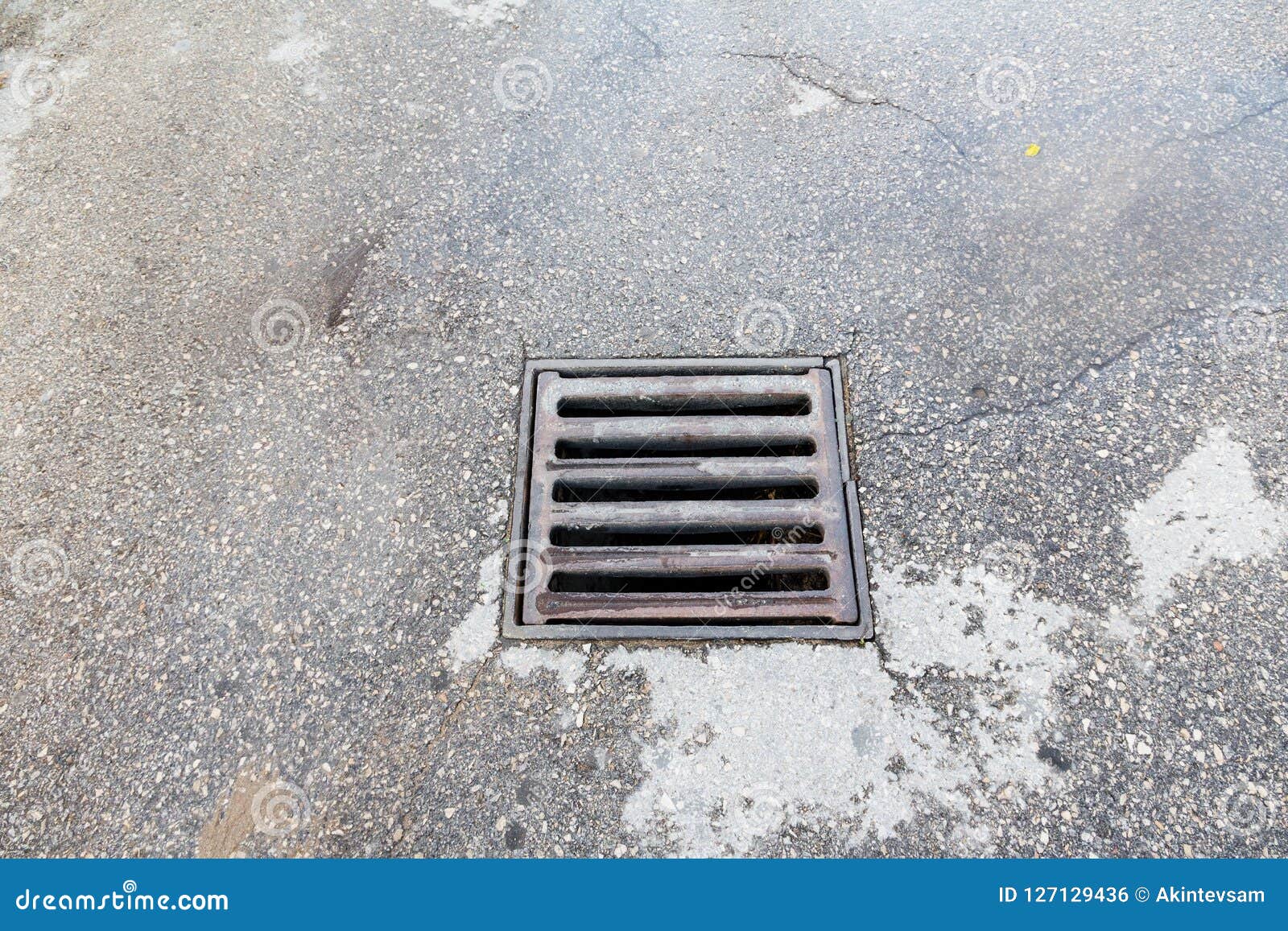 Rectangular Grating for Water Drainage Stock Photo - Image of rain ...