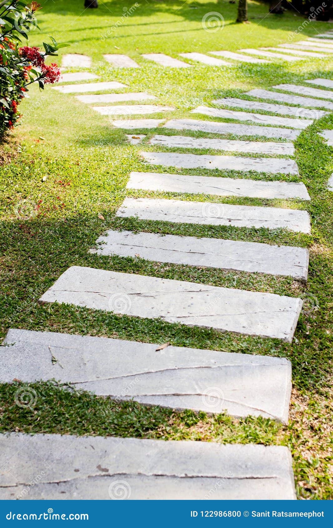 A Rectangular Gray White Stone Walkways. Stock Photo - Image of ...