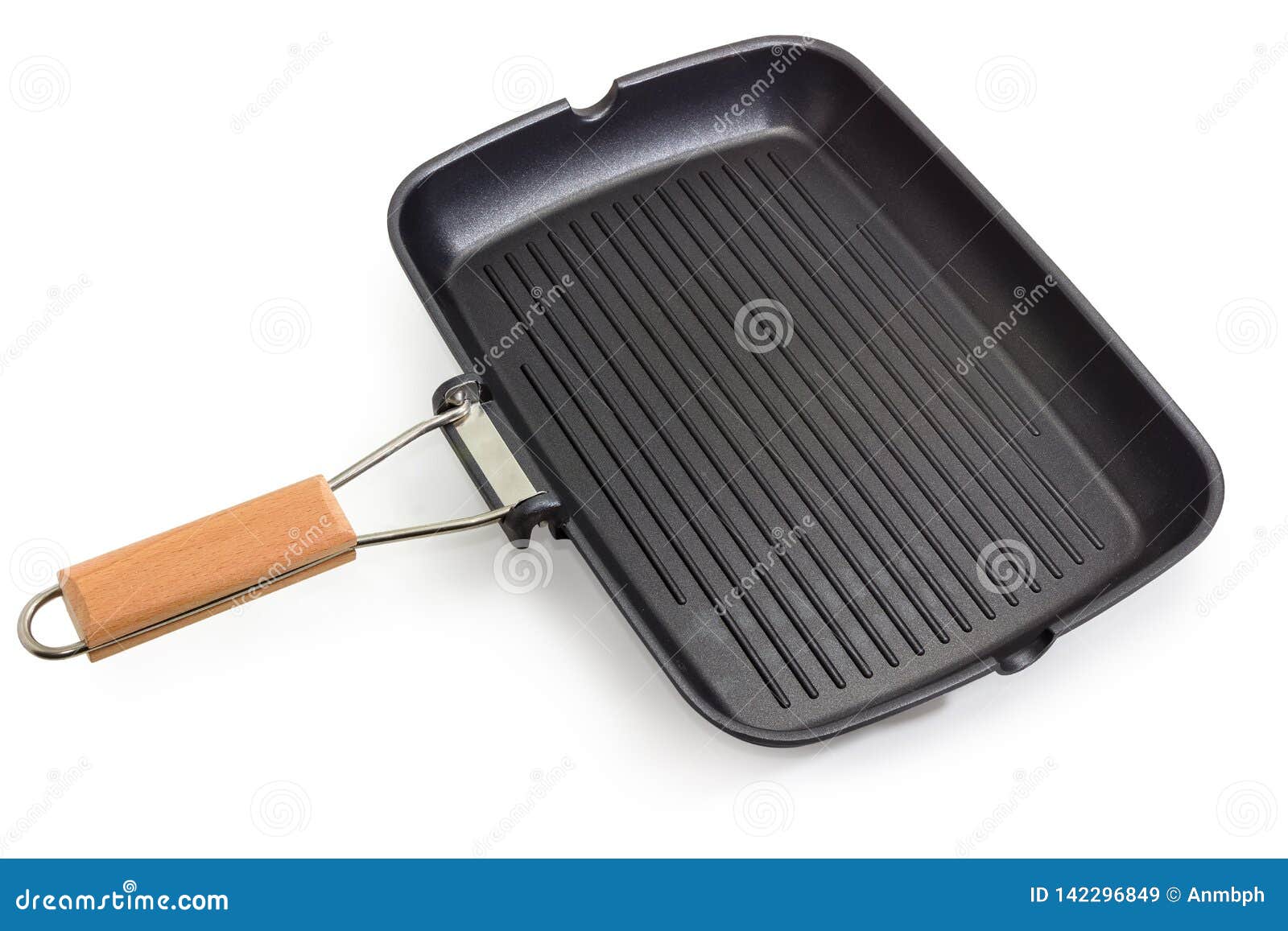 Rectangular Grill Pan With Non-stick Coating On White Background Stock ...