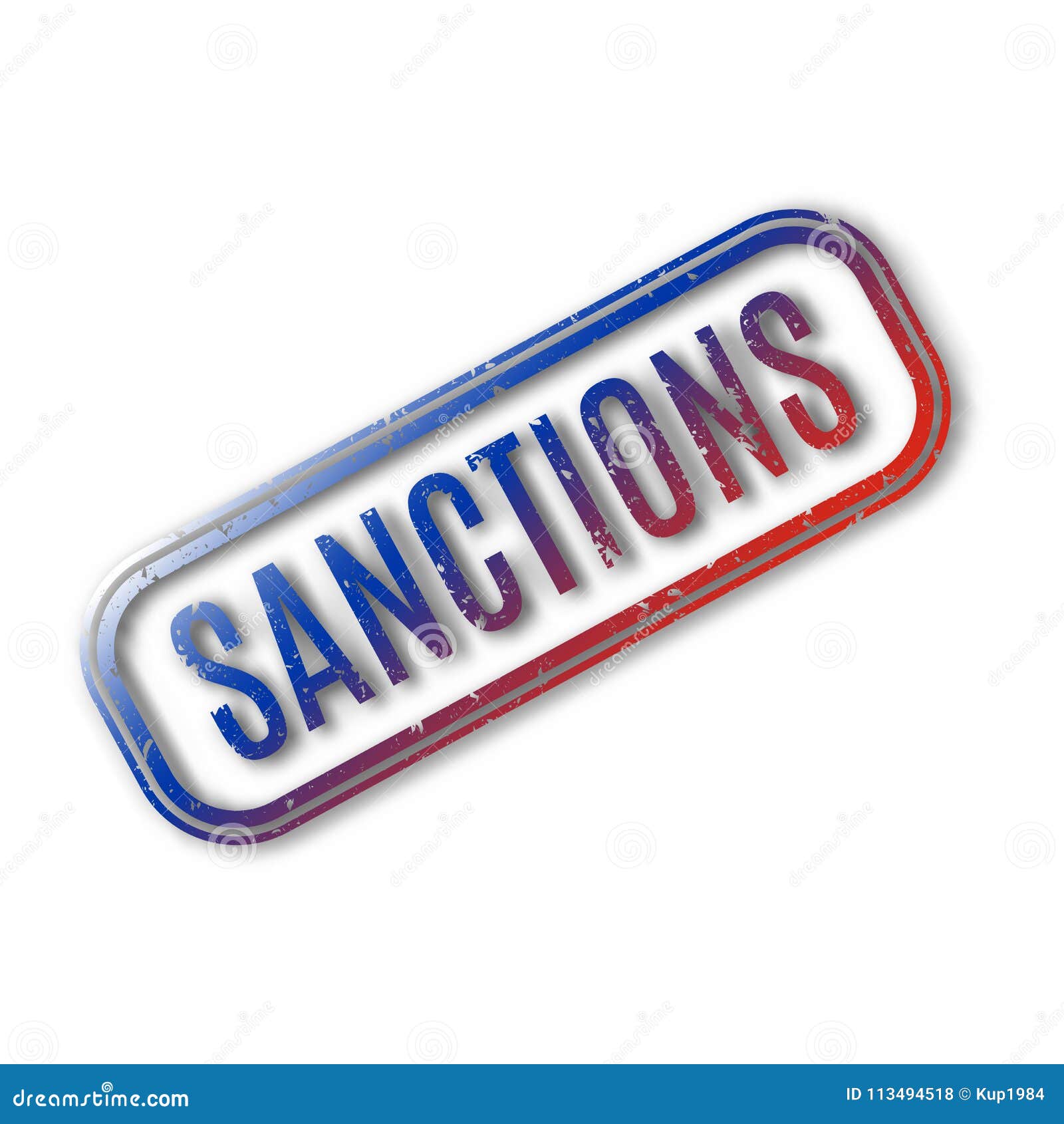 Rectangular Rubber Stamp with Text Sanction, Vector Illustration. Stock ...