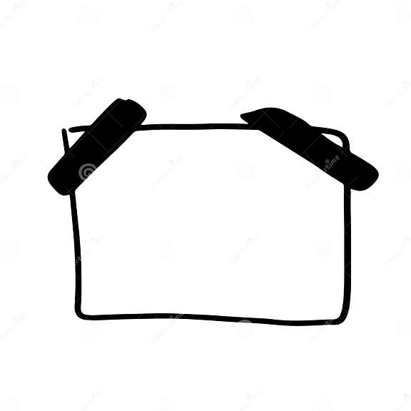 Rectangular Hand Drawn Frame. Doodle in Linear Style with Scribble ...