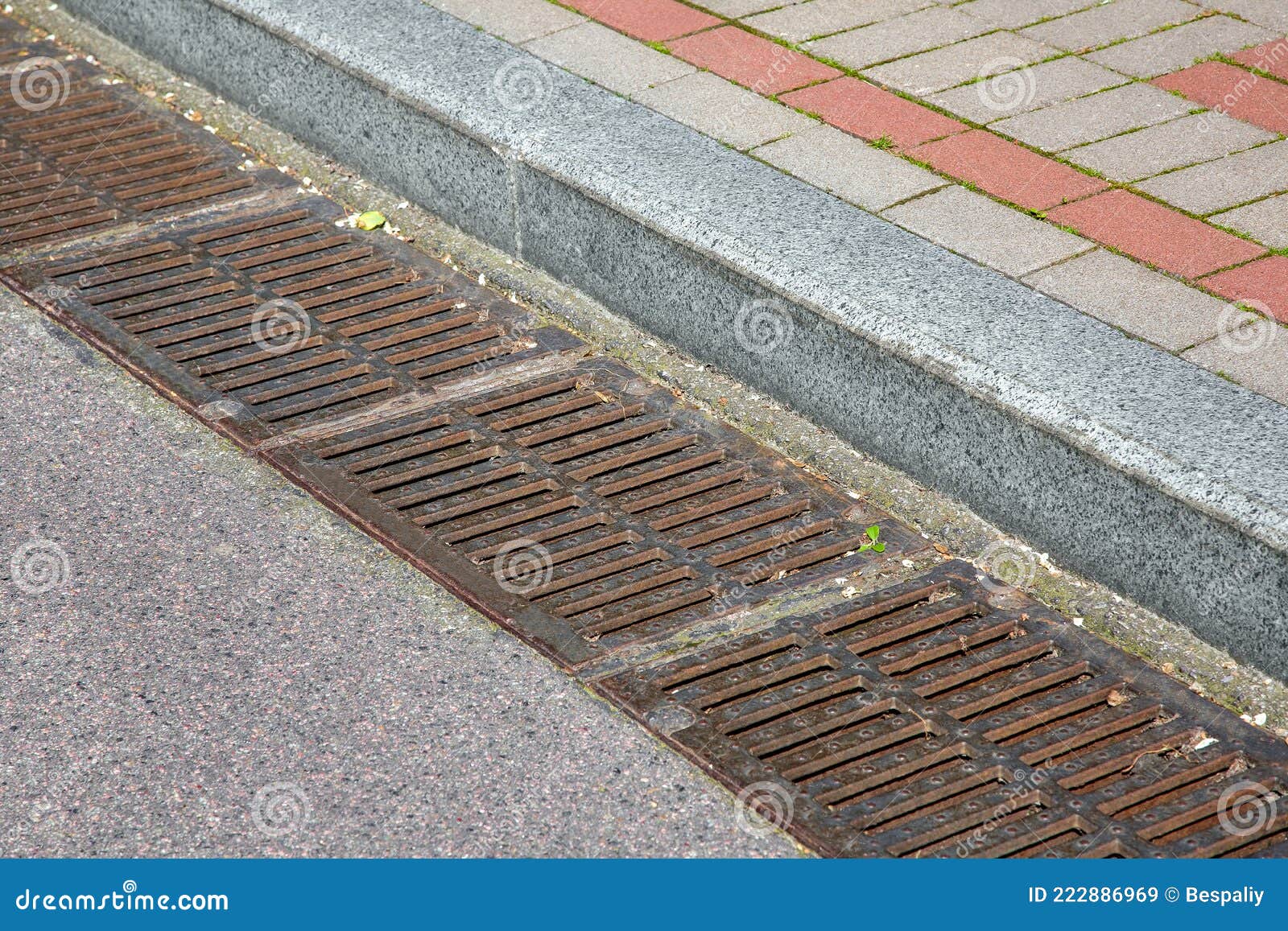 Rectangular Hatches of the Lattice of the Drainage System. Stock Image ...