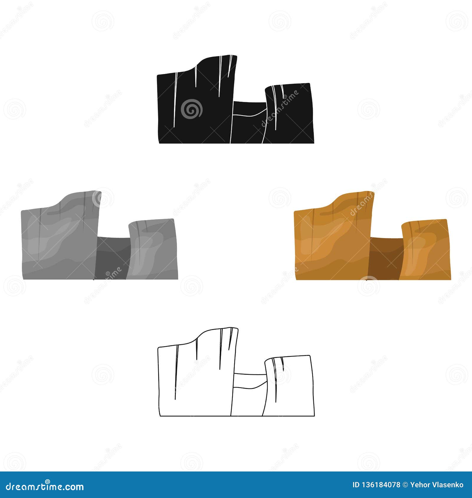 Rectangular High Mountains of Sandstone.Desert Mountains Stock Vector ...