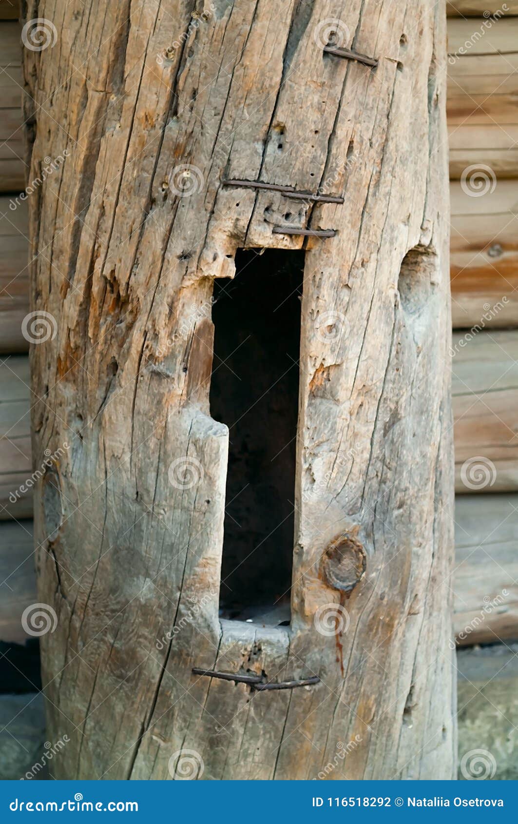 Rectangular Hole, Wooden Background of Natural Wood, Concept of Natural ...