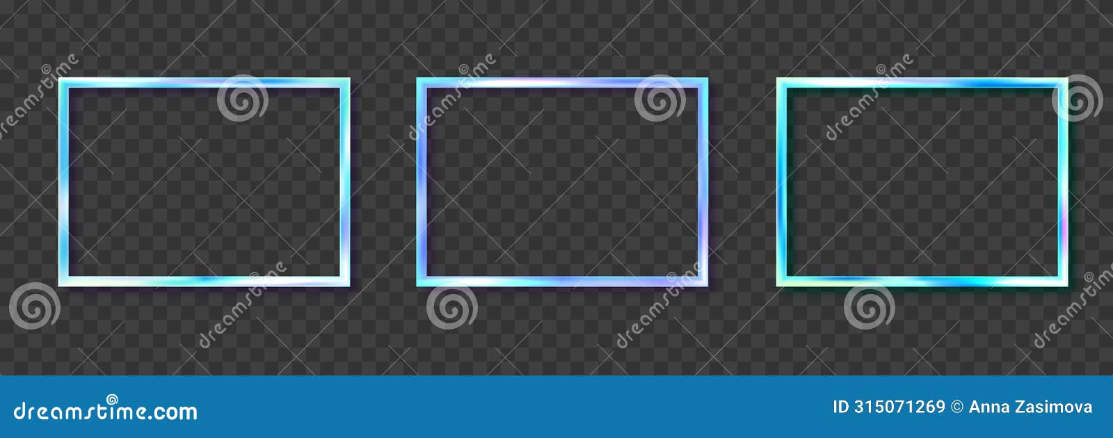 Set Holographic Frames And Portals. Digital Holographic User Interface ...