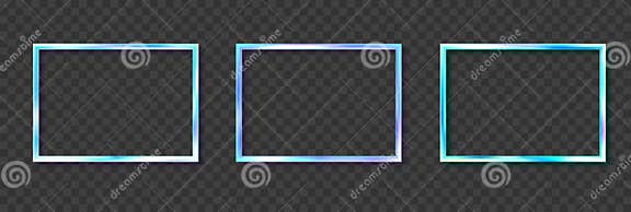 Rectangular Holographic Frames Set. Crystal Refraction Frame Stock Vector - Illustration of ...