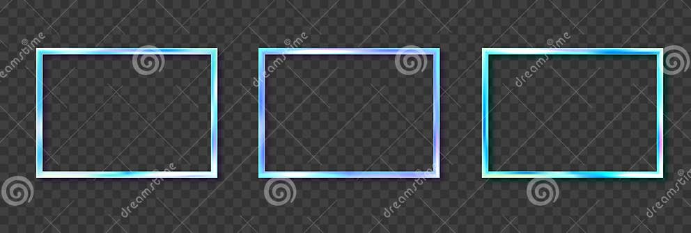Rectangular Holographic Frames Set. Crystal Refraction Frame Stock ...
