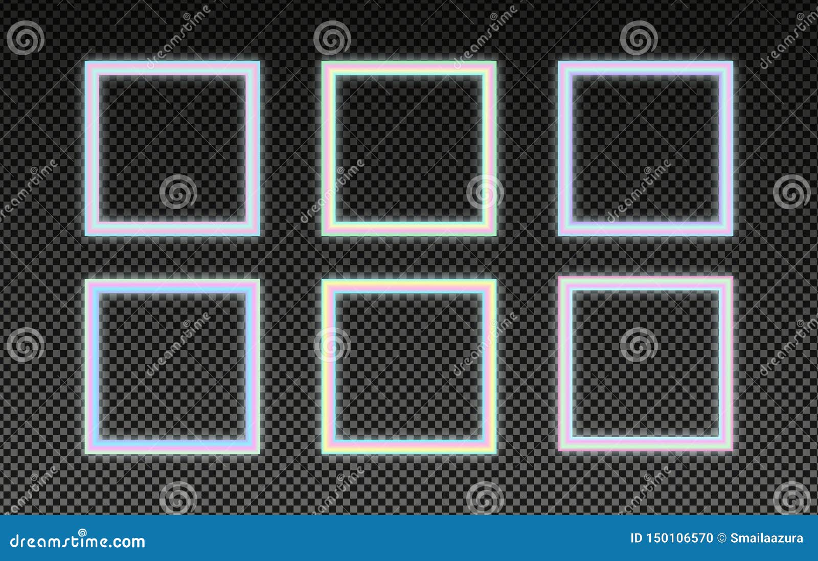 Set Holographic Frames And Portals. Digital Holographic User Interface ...