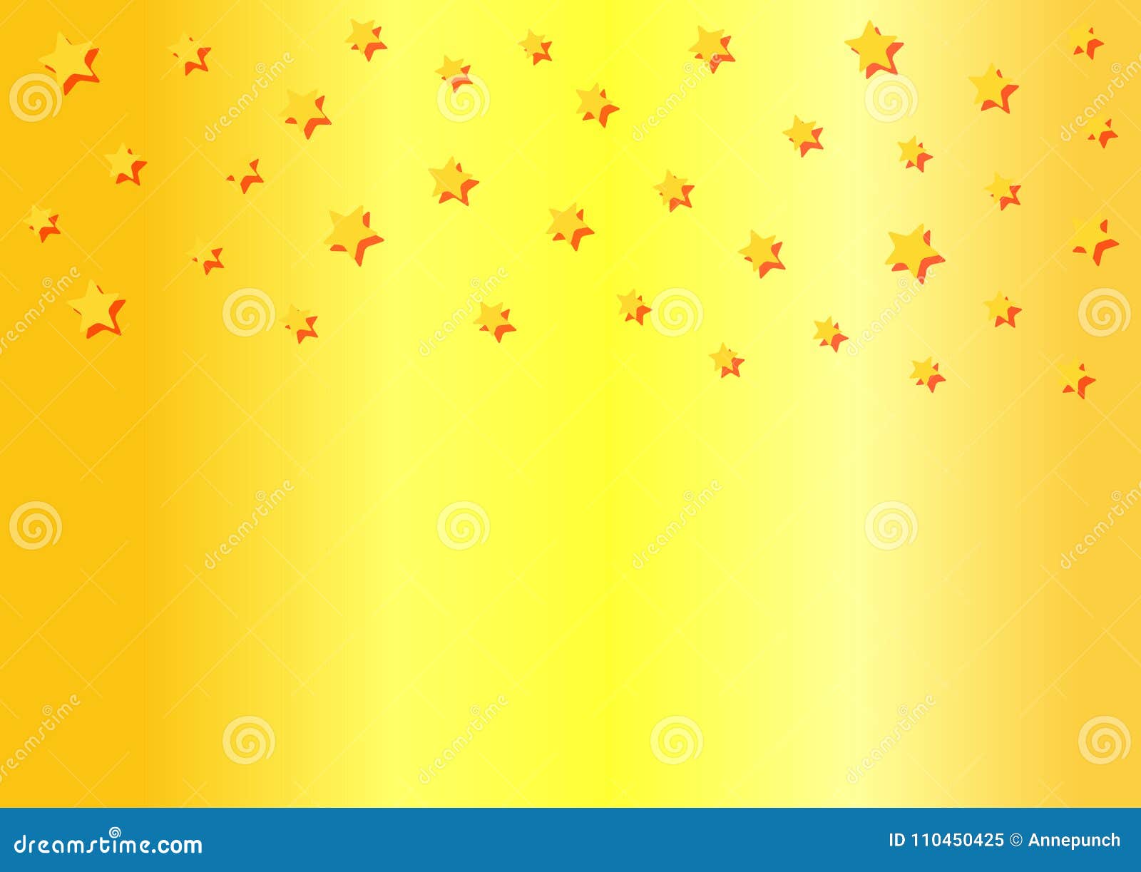 Rectangular Horizontal Golden Background With Falling Stars. Cartoon ...