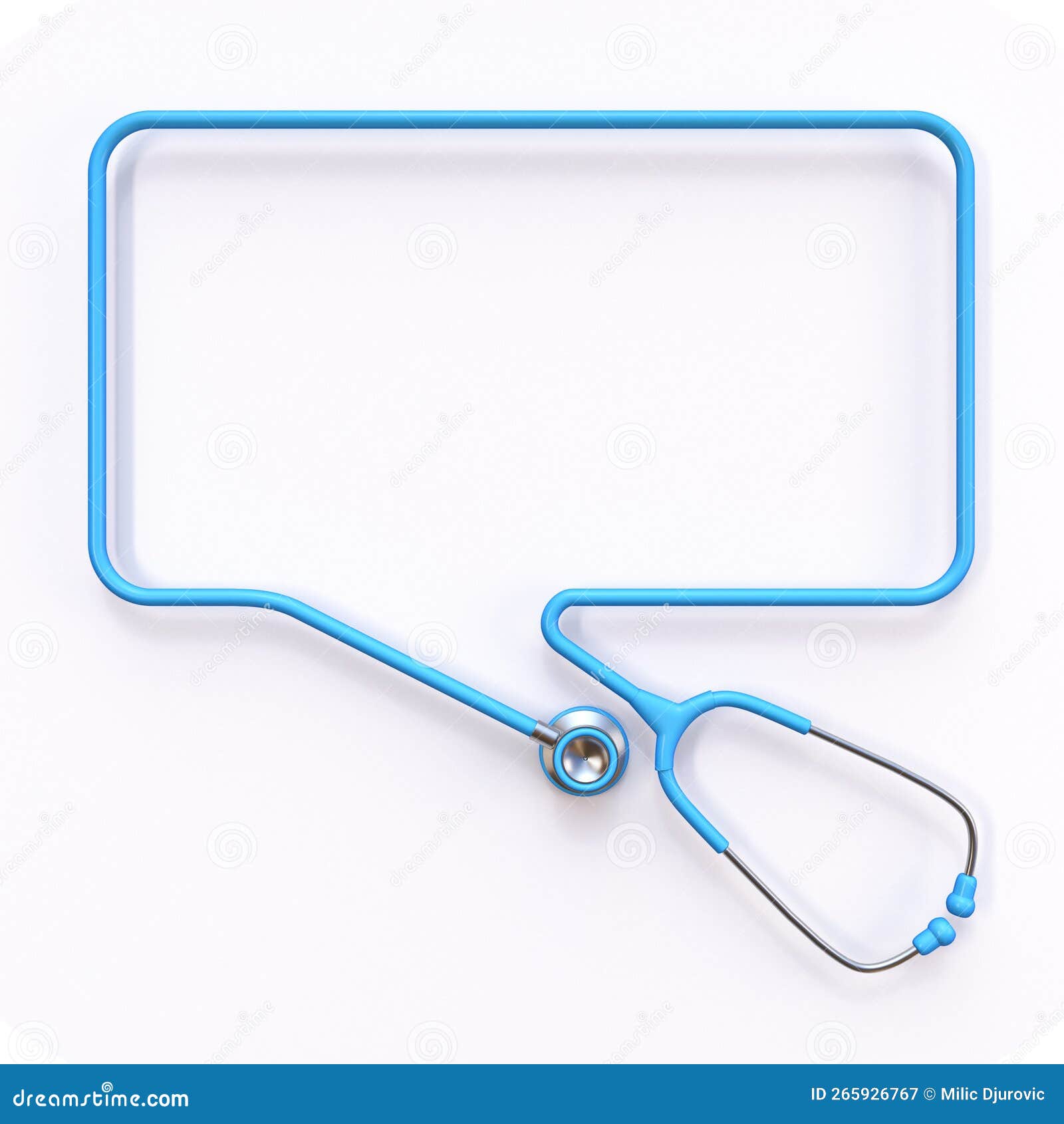 Rectangular Horizontal Stethoscope Comic Bubble 3D Stock Illustration ...