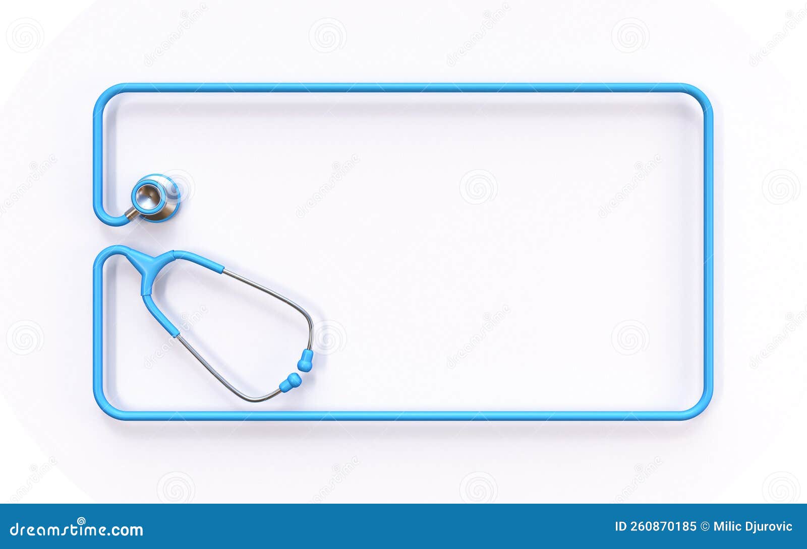 Rectangular Horizontal Stethoscope Frame 3D Stock Illustration ...