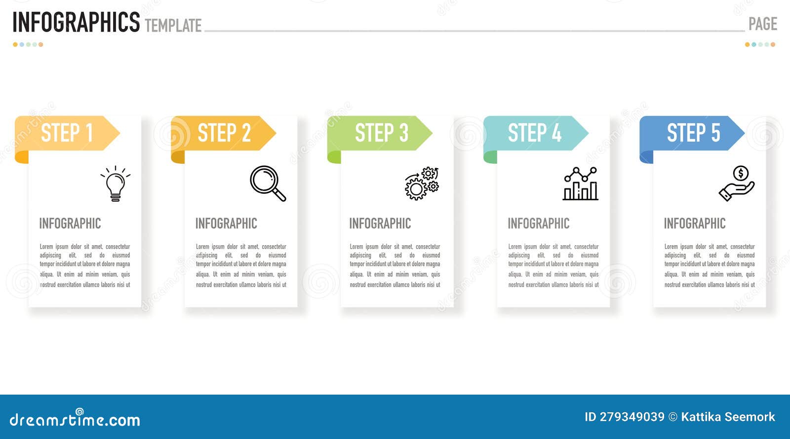 Rectangular Paper Origami Infographic for Business Presentation Stock ...