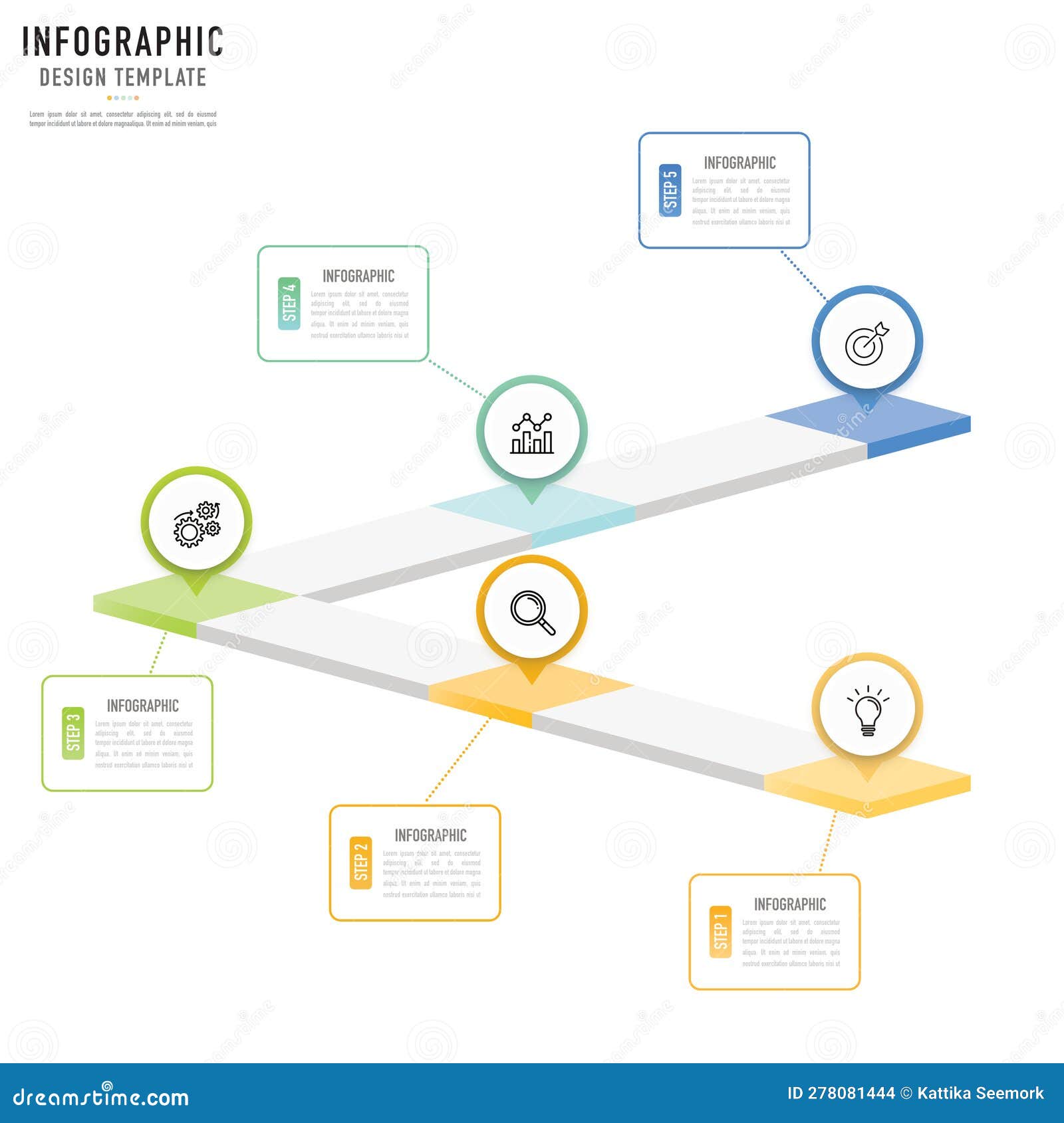 Rectangular Isometric Infographic for Business Presentation Stock ...