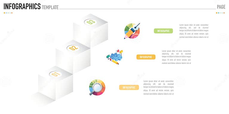 Rectangular Isometric Infographic for Business Presentation Stock ...