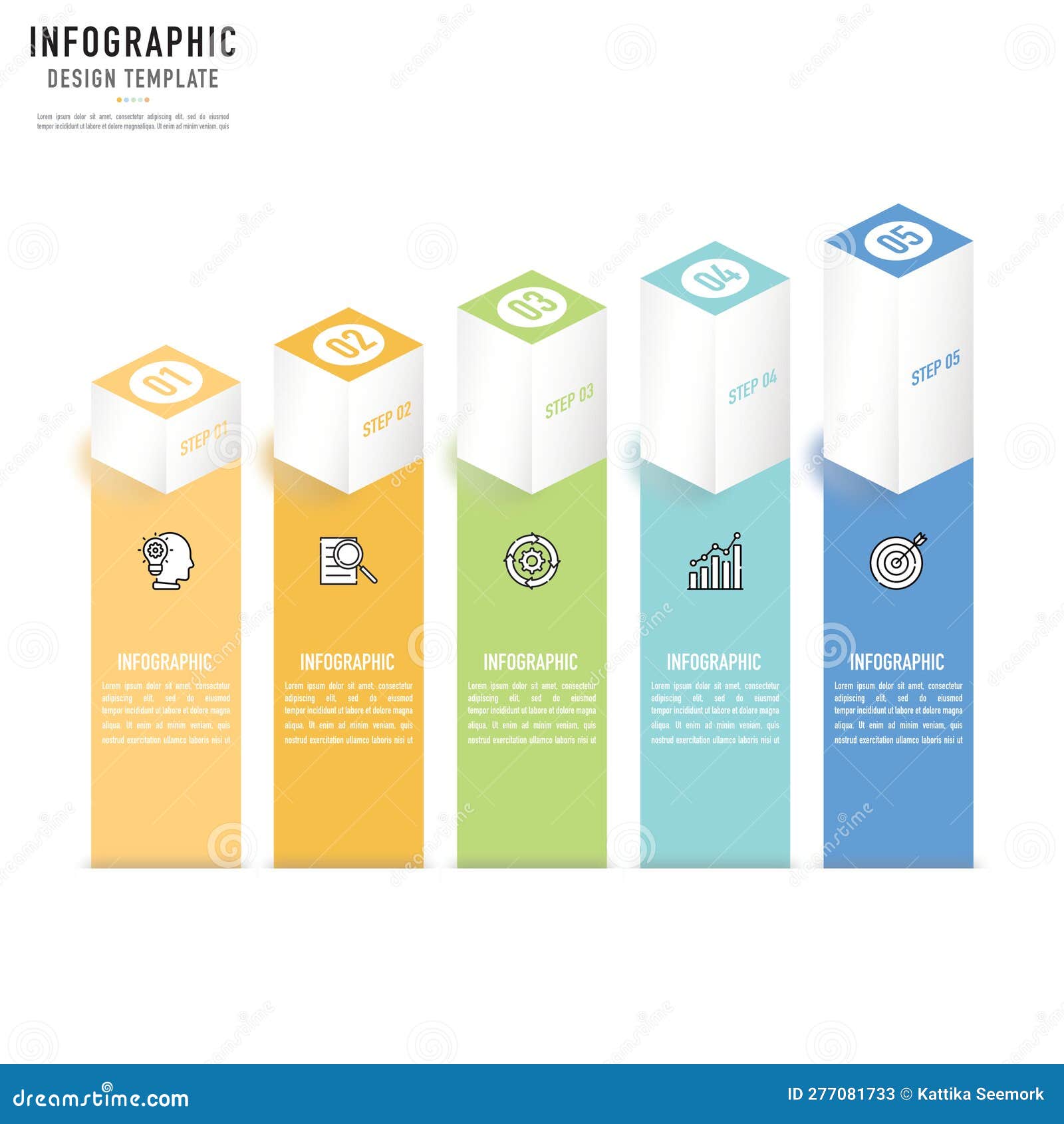 Rectangular Isometric Infographic for Business Presentation Stock ...