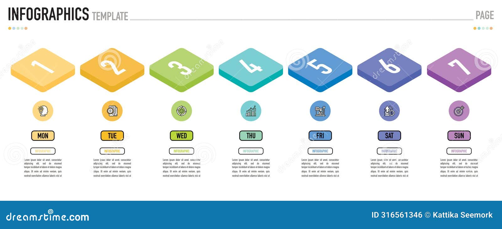 Rectangular Isometric Infographic for Business Presentation Stock ...