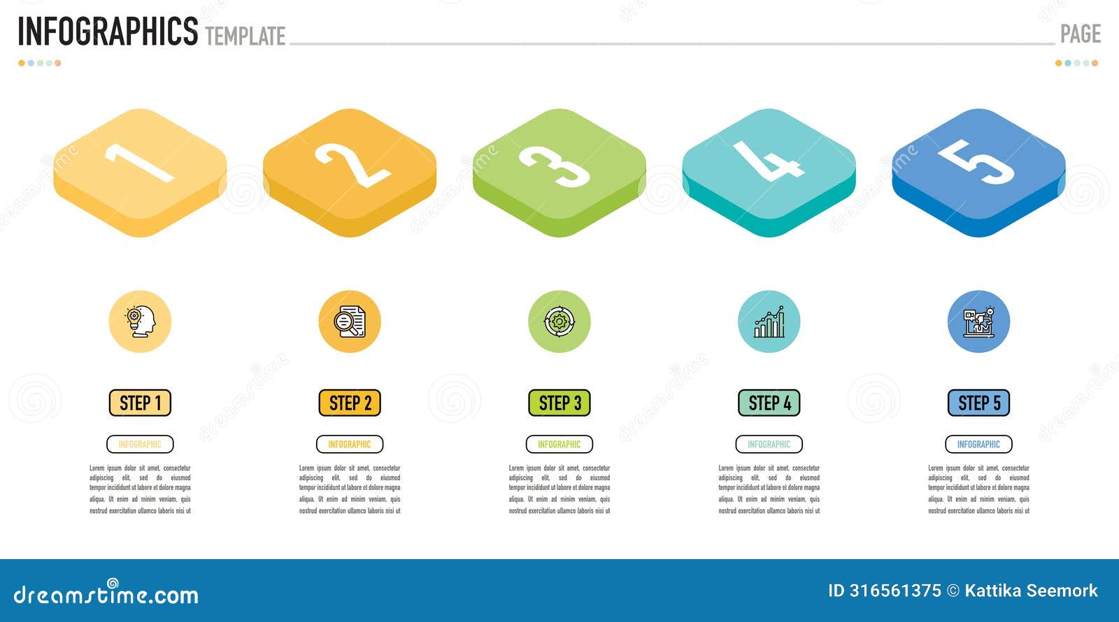 Rectangular Isometric Infographic for Business Presentation Stock ...