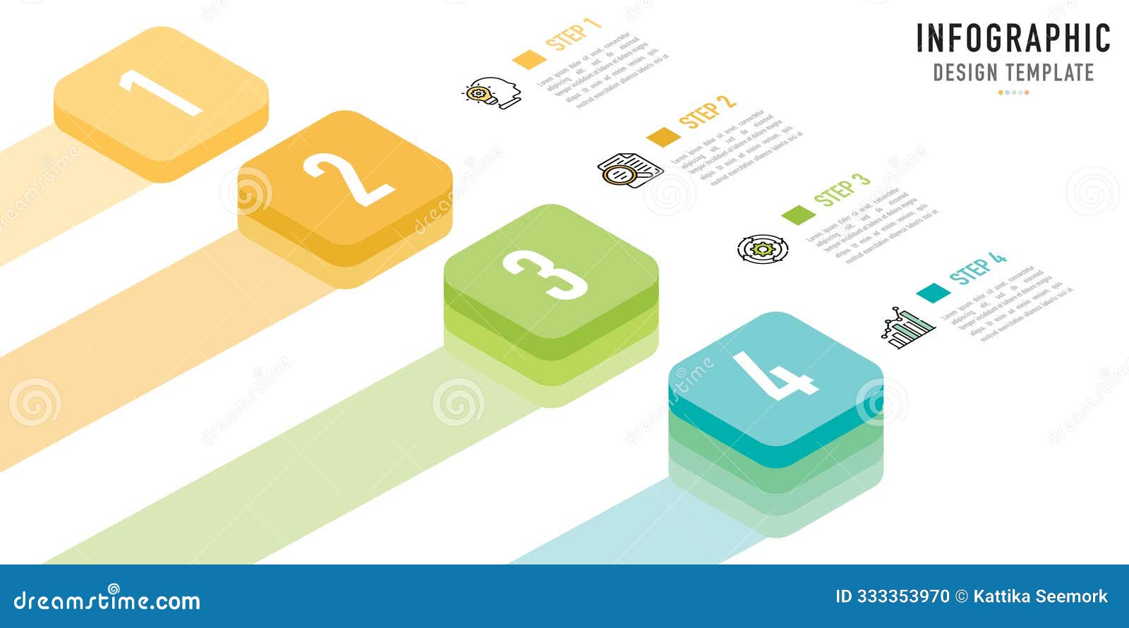 Rectangular Isometric Infographic for Business Presentation Stock ...