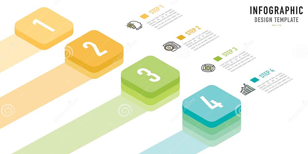 Rectangular Isometric Infographic for Business Presentation Stock ...
