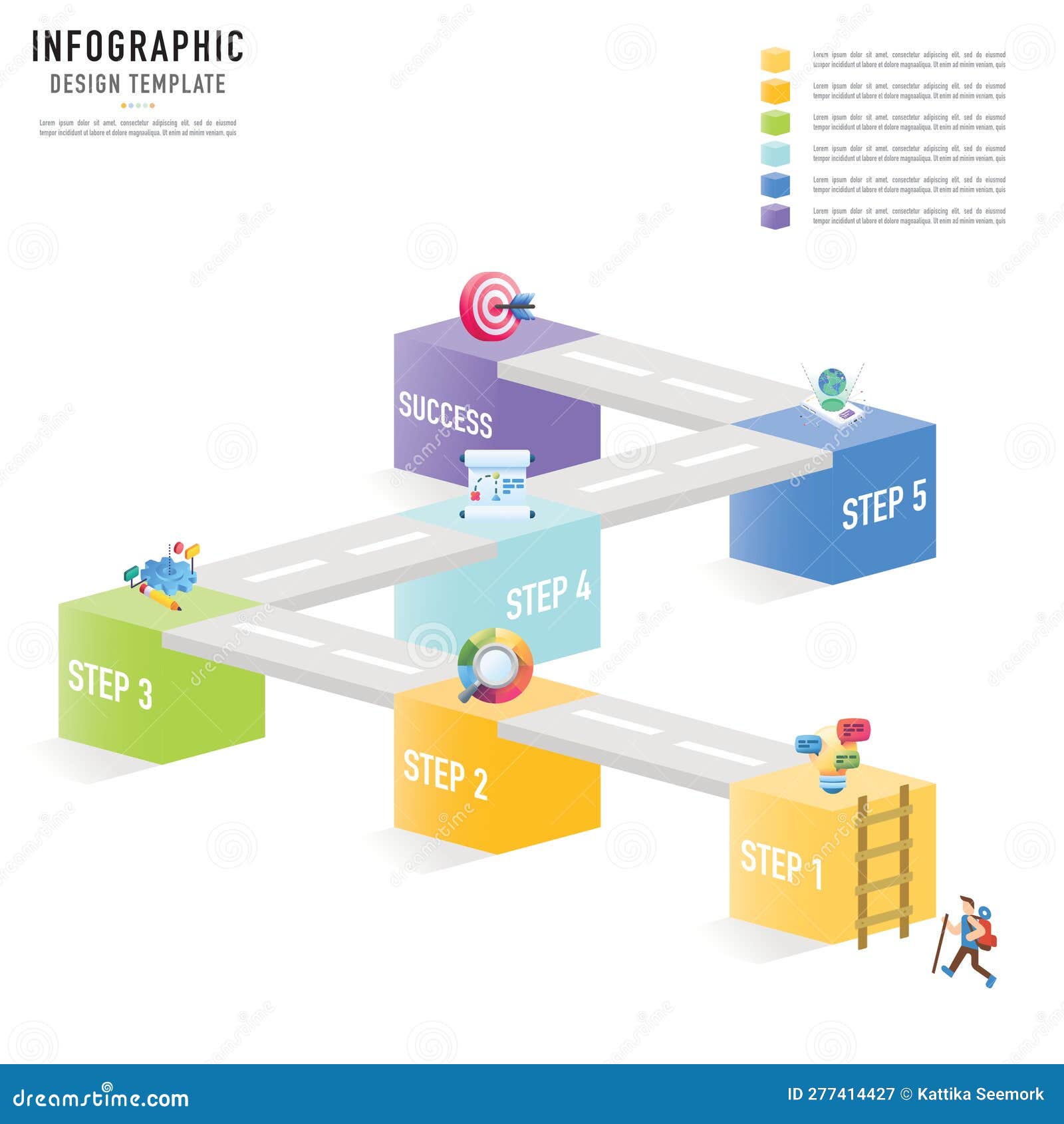 Roadmap Ladder That Leads To Success High In The Sky, To Symbolize That ...