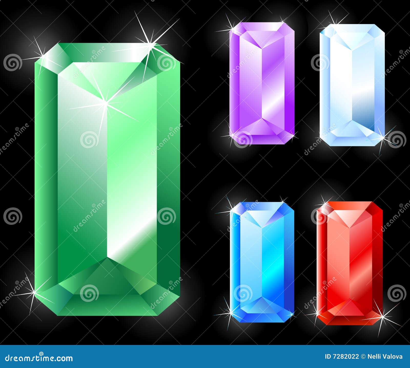 Rectangular jewels stock vector. Illustration of emerald - 7282022