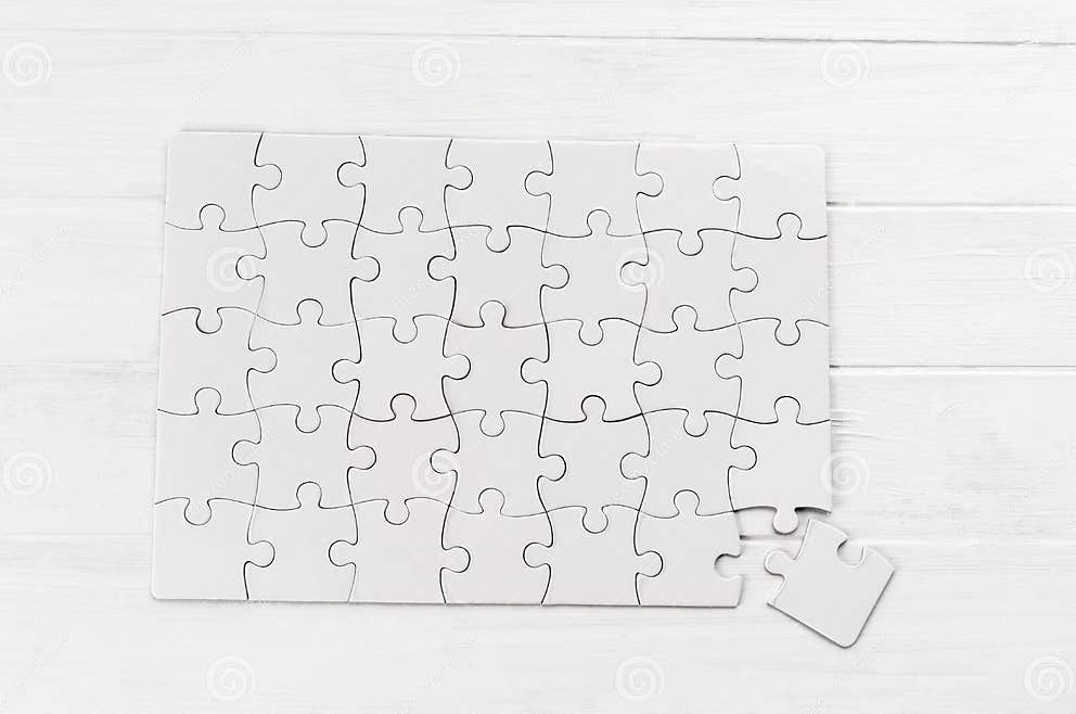 Rectangular jigsaw puzzle stock photo. Image of solution - 218729480