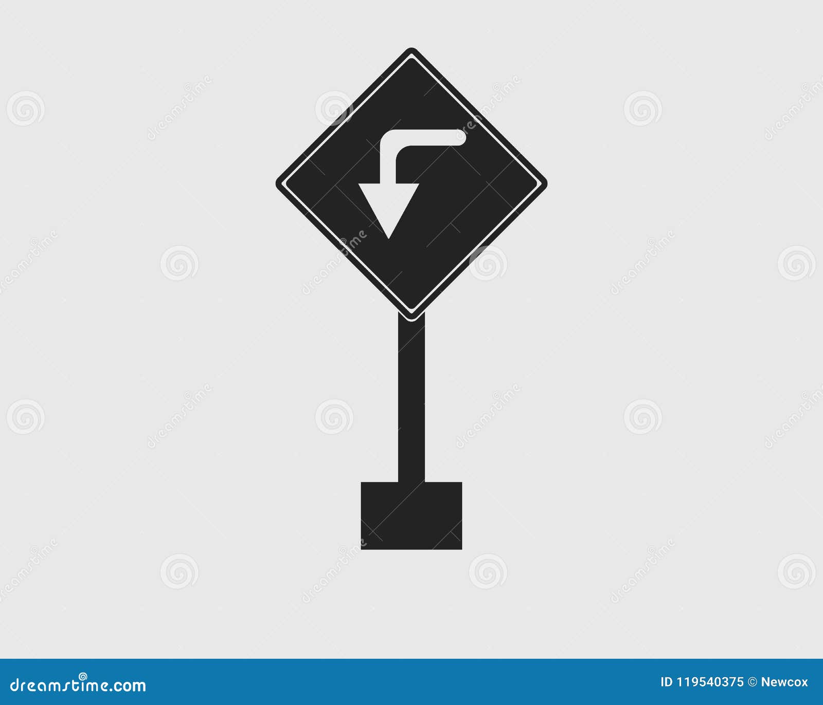 Rectangular Left Turn Symbol Icon of Highway Stock Vector ...