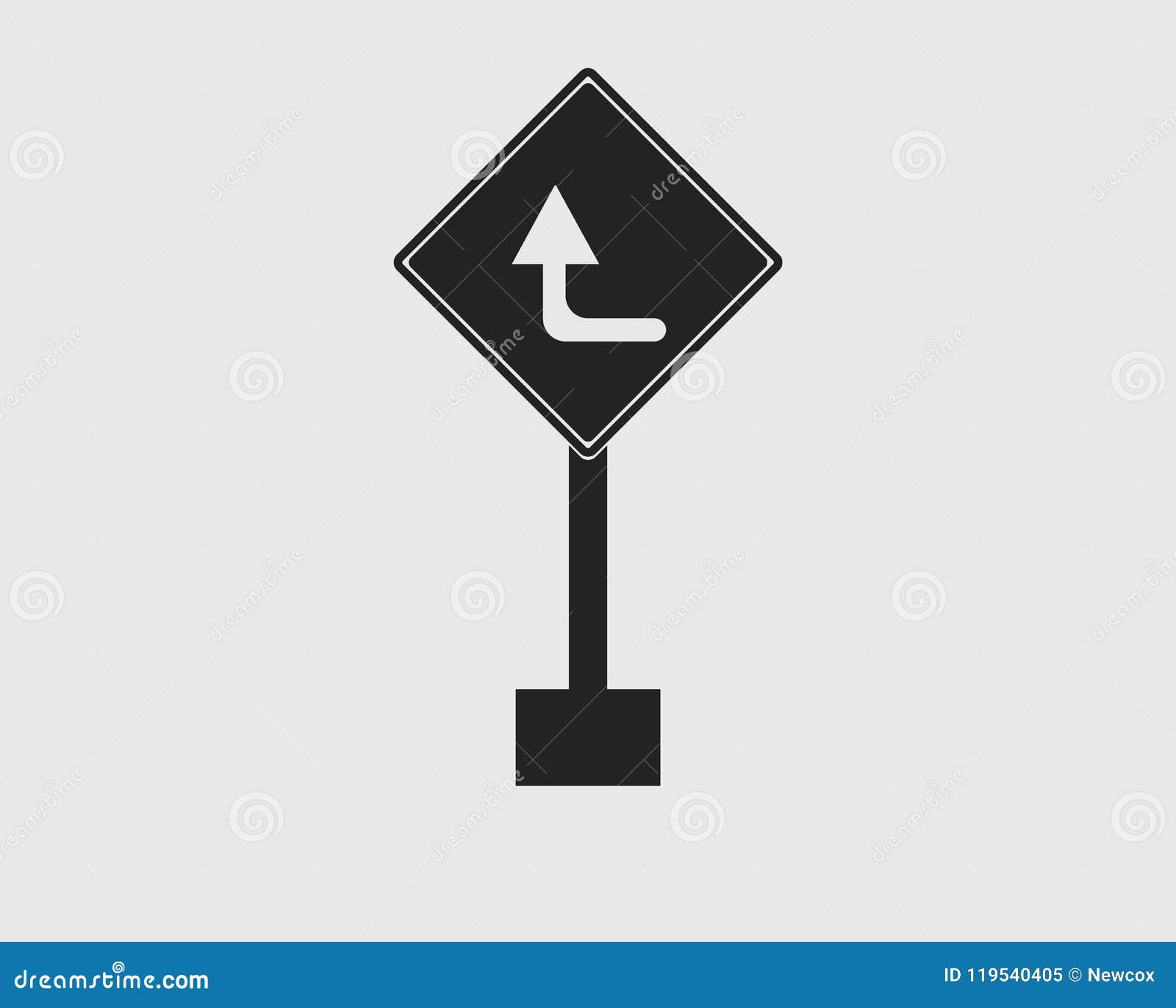Rectangular Left Turn Symbol Icon of Highway Stock Vector ...