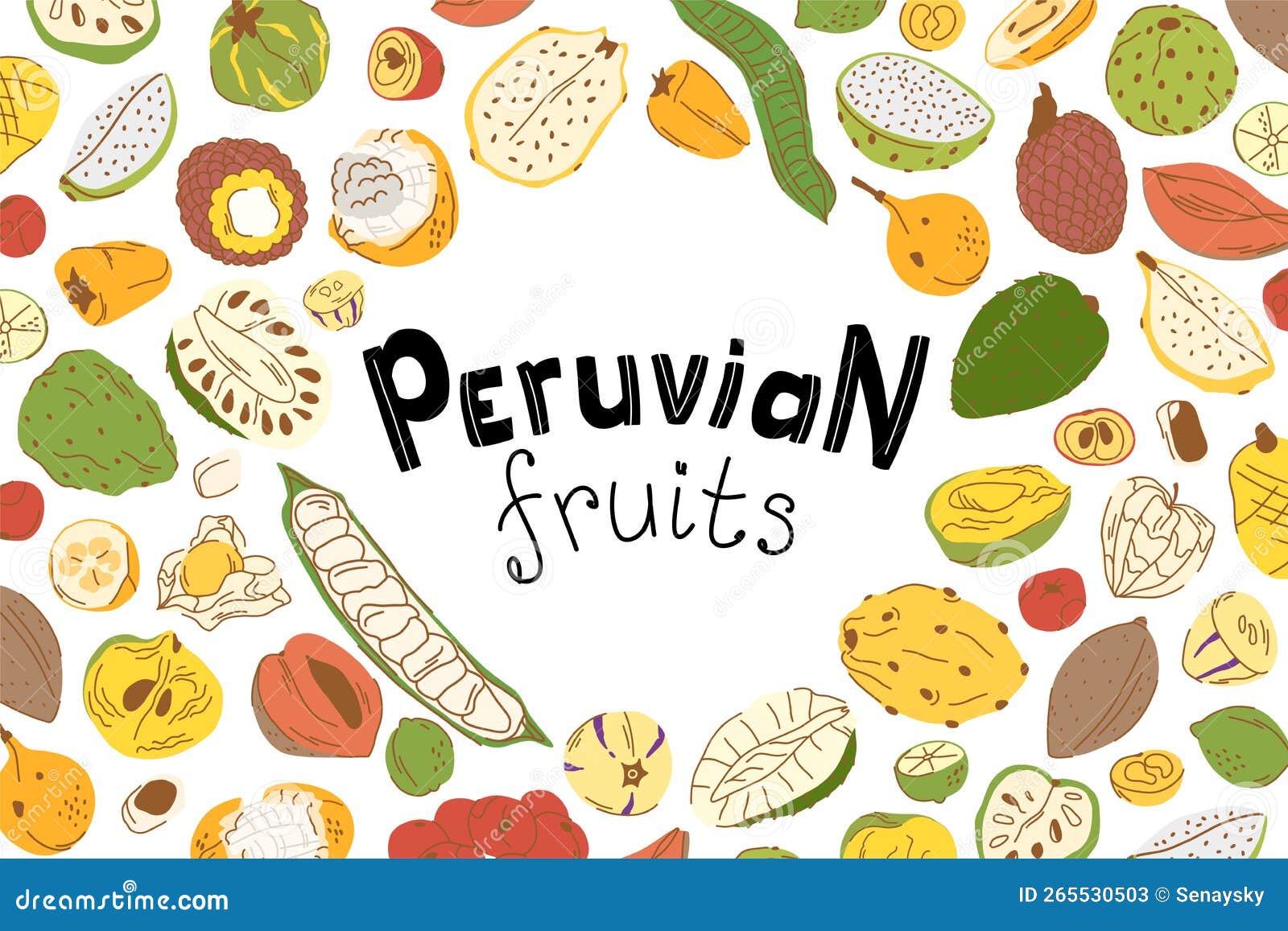 Rectangular Lettering Peruvian Fruits with a Large Set of Latin ...