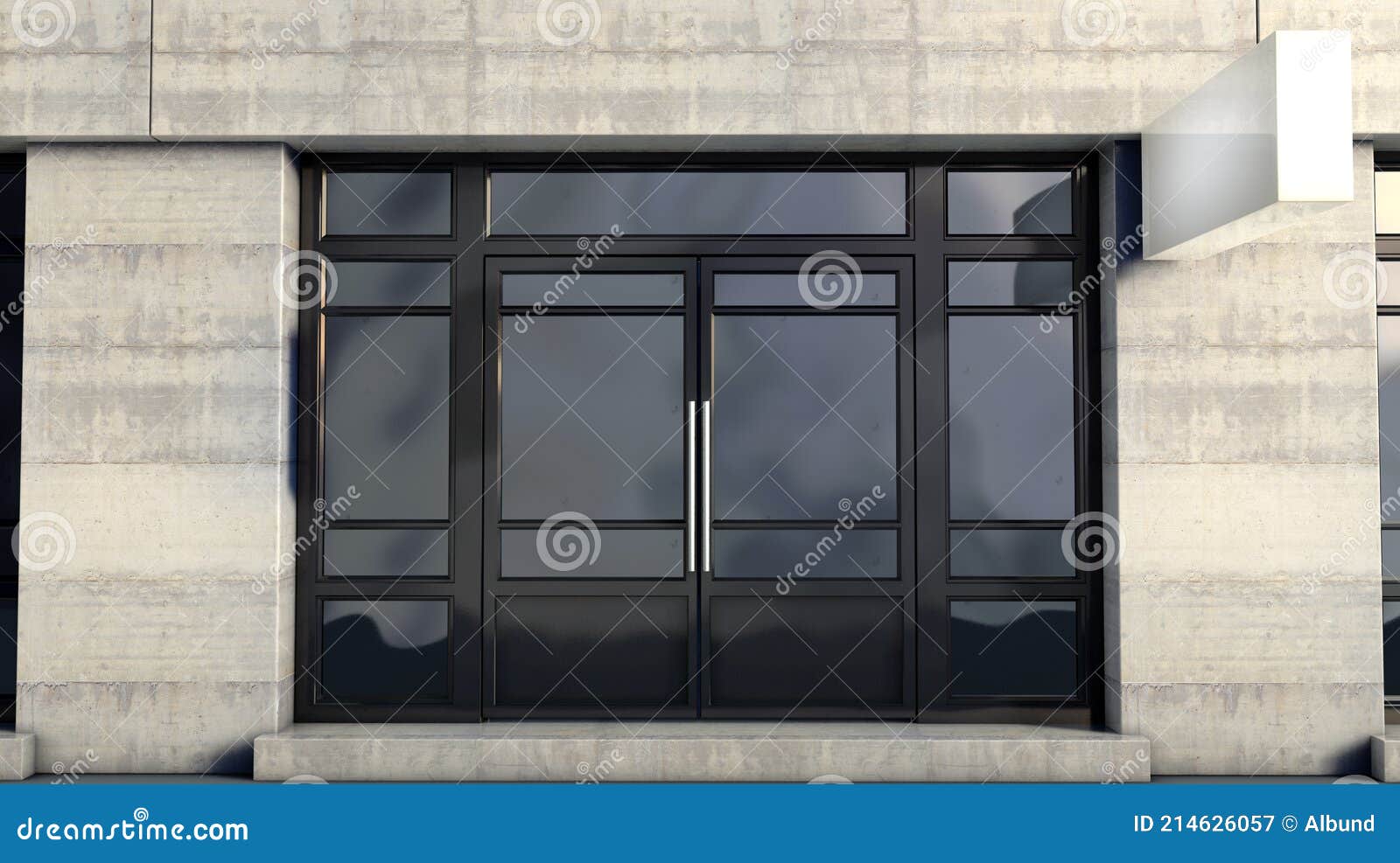 Rectangular Lightbox Sign Outside Shop Facade Stock Illustration ...
