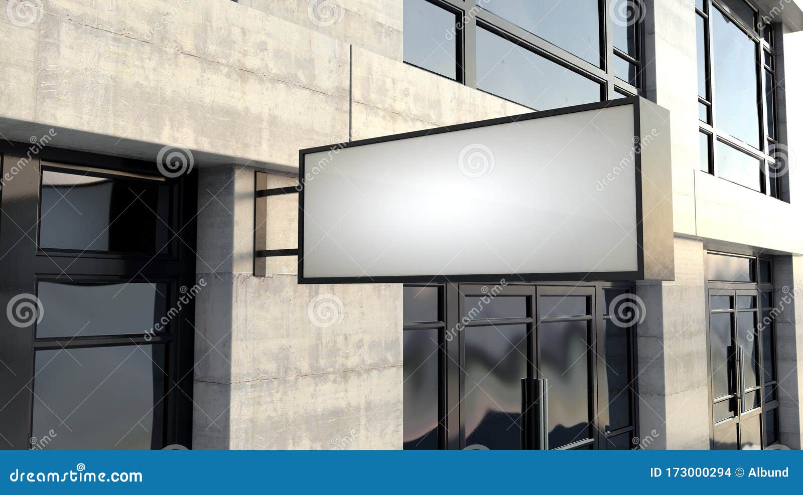 Rectangular Lightbox Sign Outside Shop Facade Stock Illustration ...