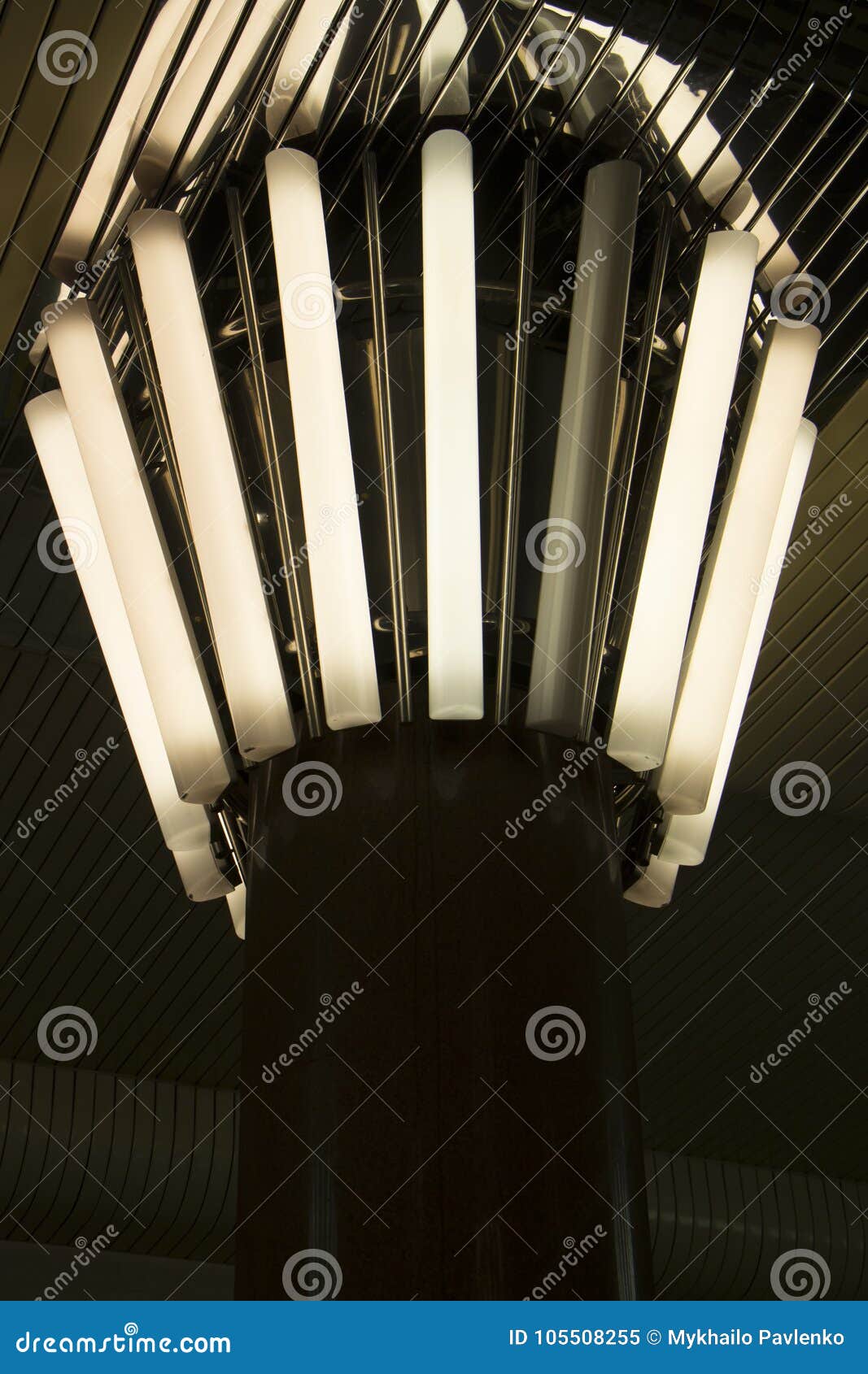 Rectangular Lights on a Granite Column, in a Circle Stock Image - Image ...