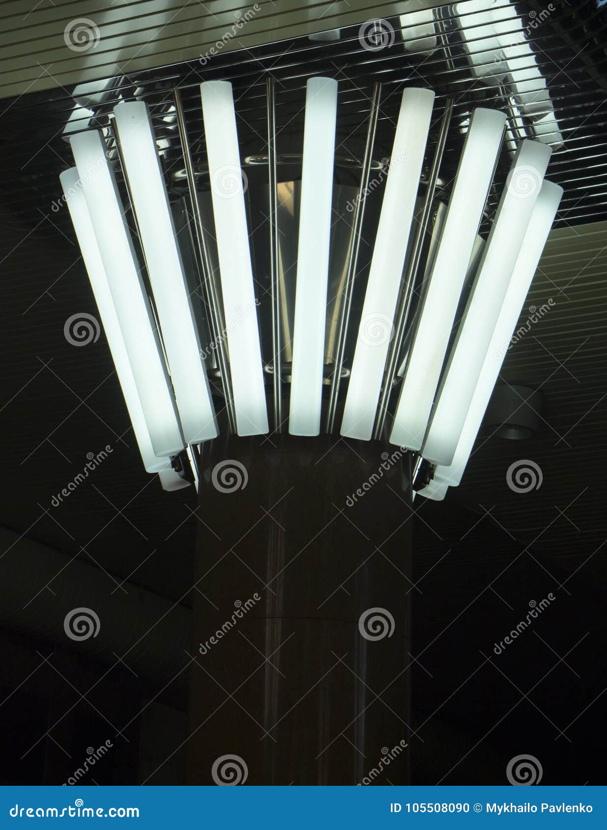 Rectangular Lights on a Granite Column, in a Circle Stock Photo - Image ...