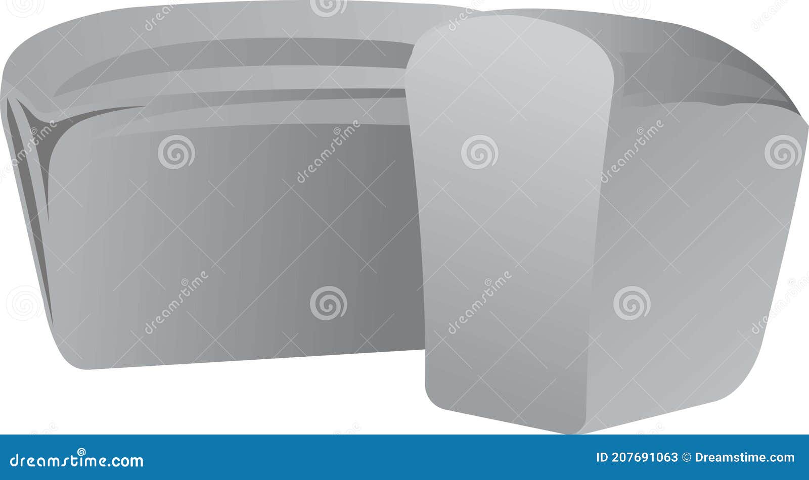 Rectangular Loaf of Bread. Grayscale Image of Food Stock Vector ...