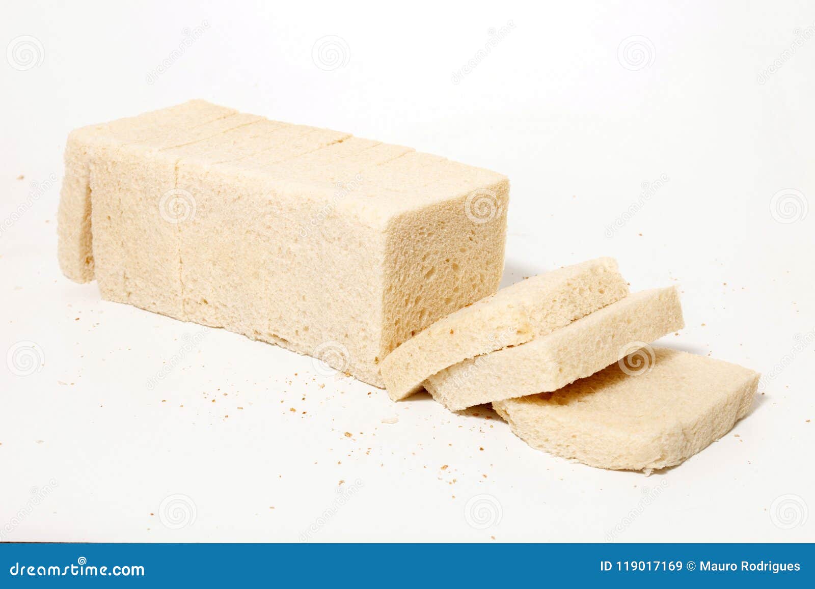 Rectangular Loaf Of Bread Isolated On A White Background, Top View ...