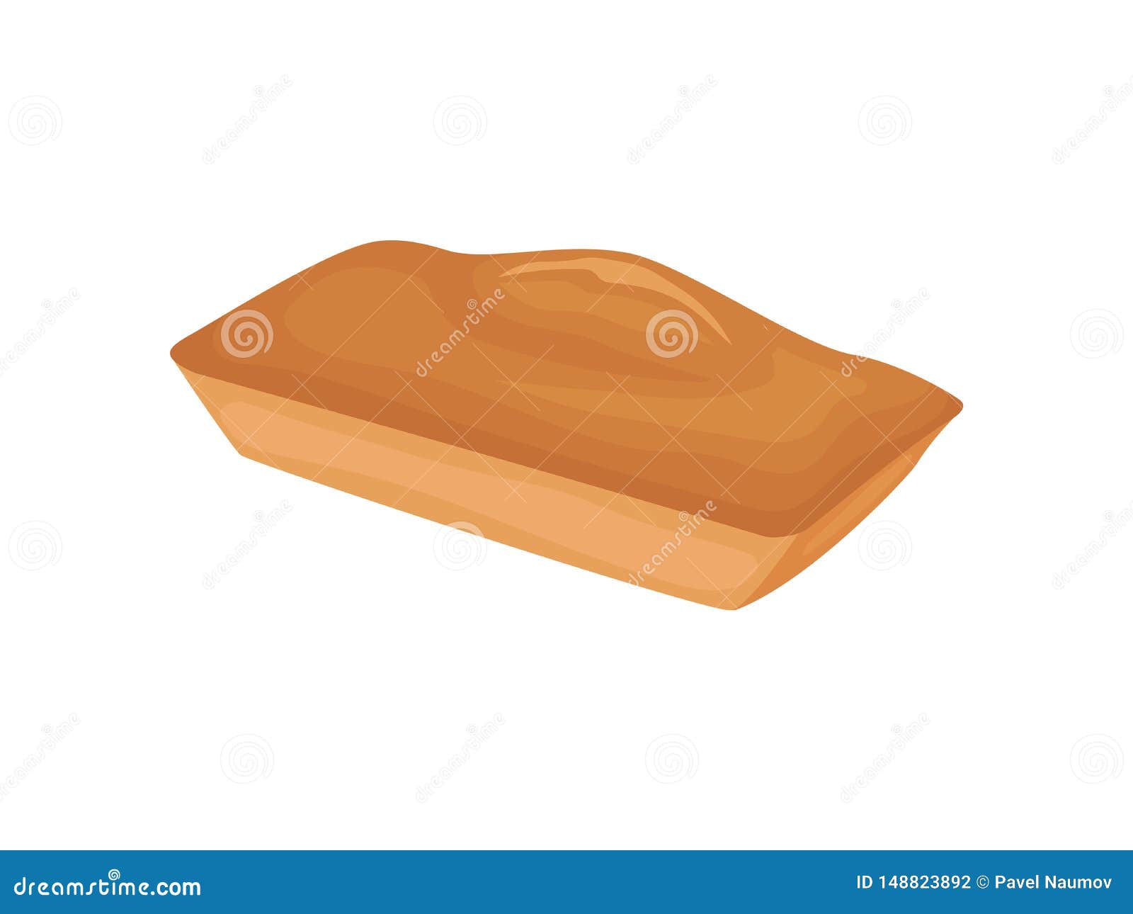 Rectangular Loaf of Bread on a White Background. Vector Illustration ...