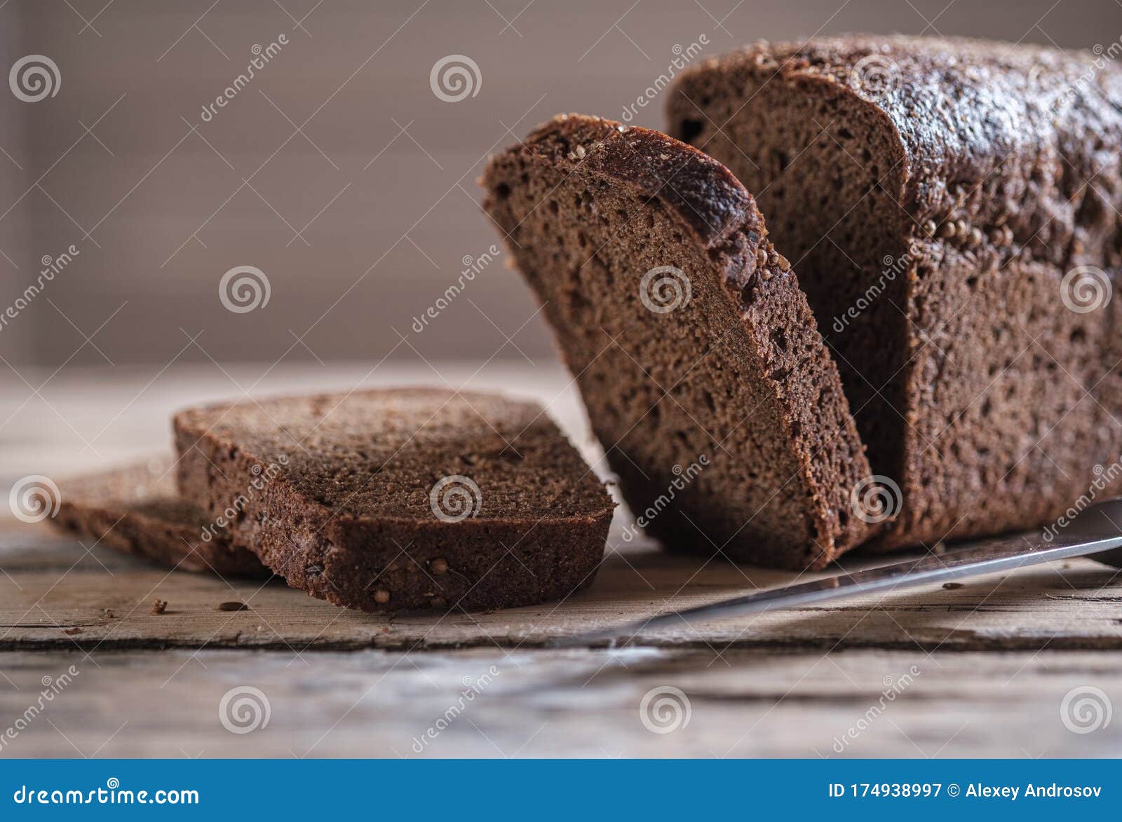 Rectangular Loaf of Rye Bread with Coriander Stock Image - Image of ...