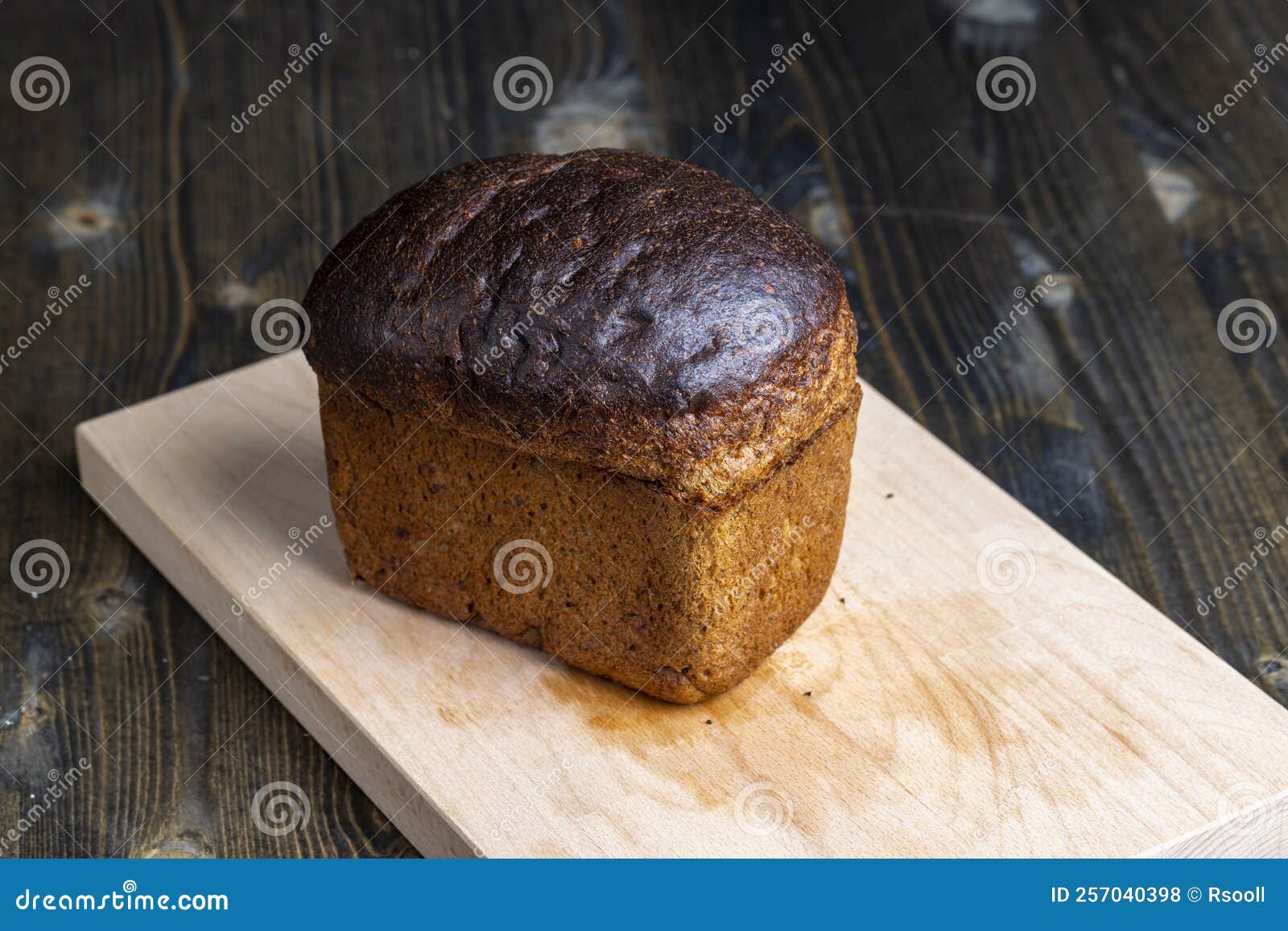 Rectangular Loaf of Rye Flour Bread Stock Photo - Image of wheat, crisp ...