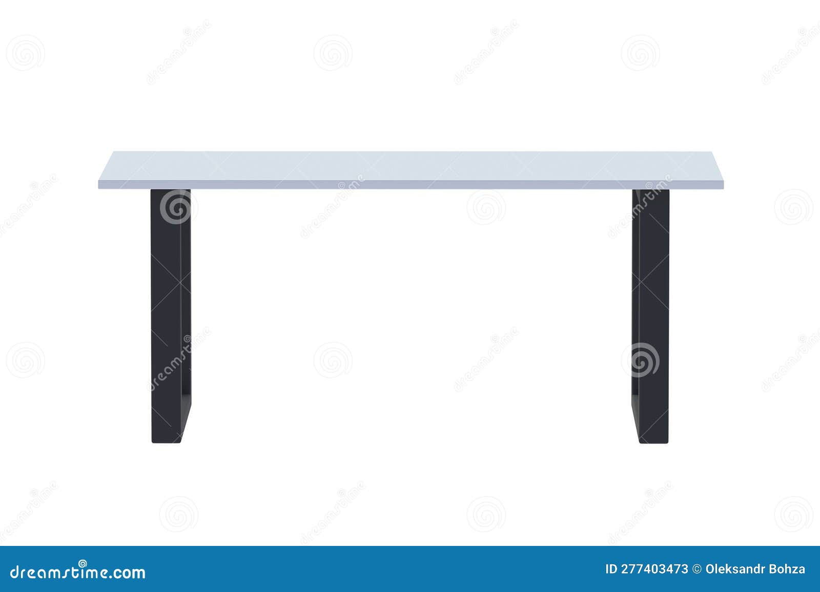 Rectangular Loft Style Table with Metal Legs Isolated on White ...