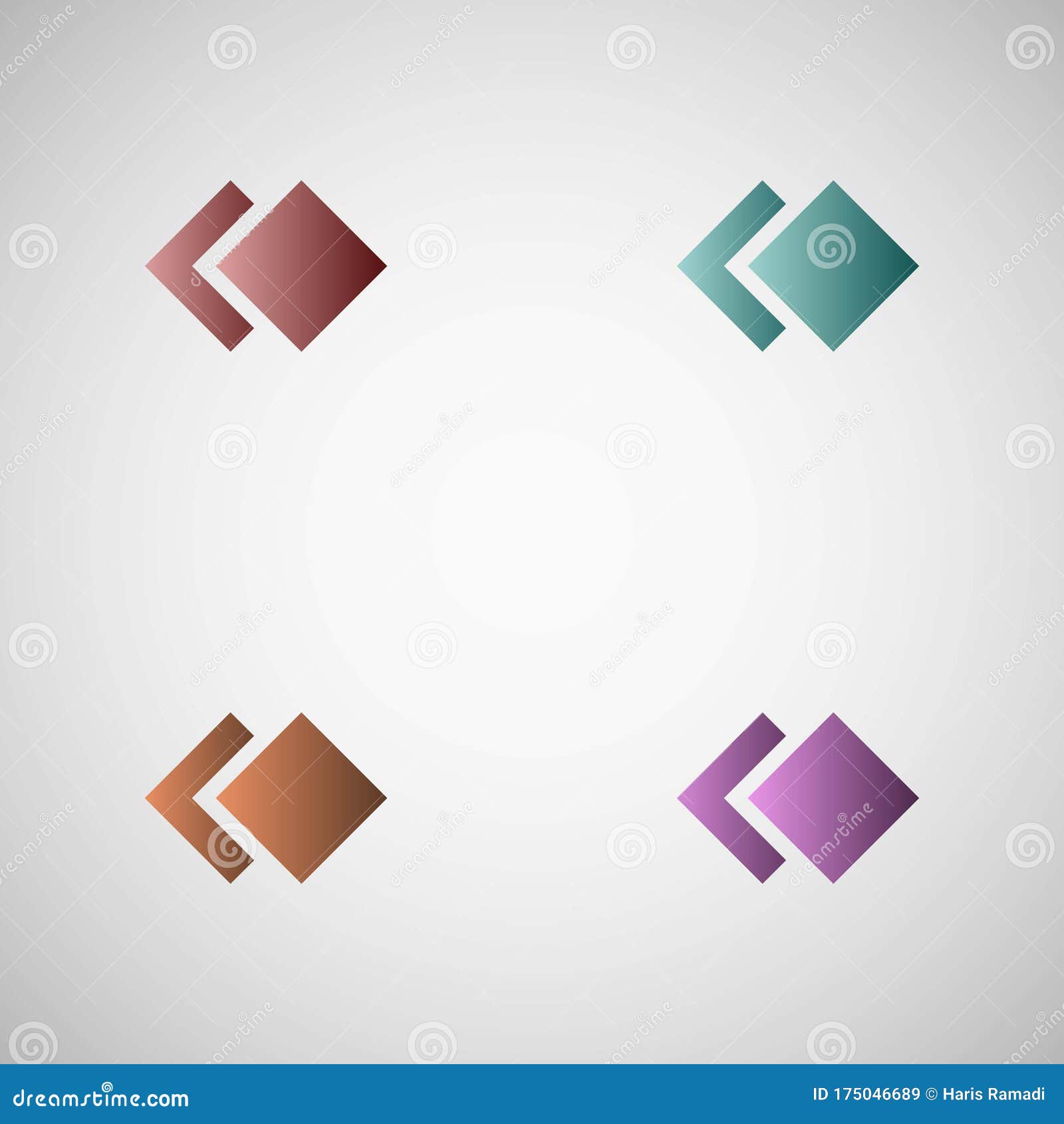 Rectangular Logo with Gradations of Color Stock Vector - Illustration ...