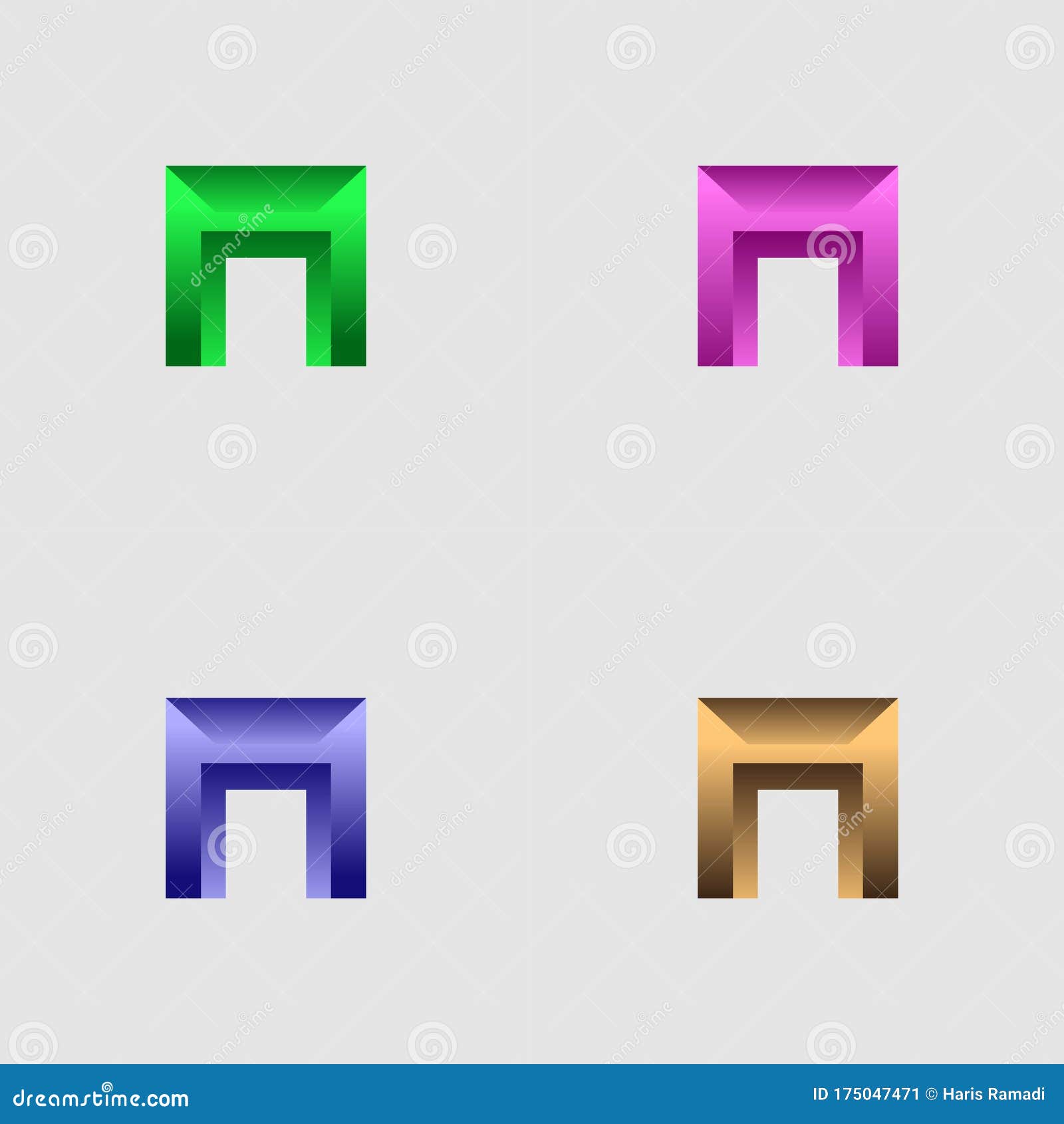 Rectangular Logo with Gradations of Color Stock Vector - Illustration ...