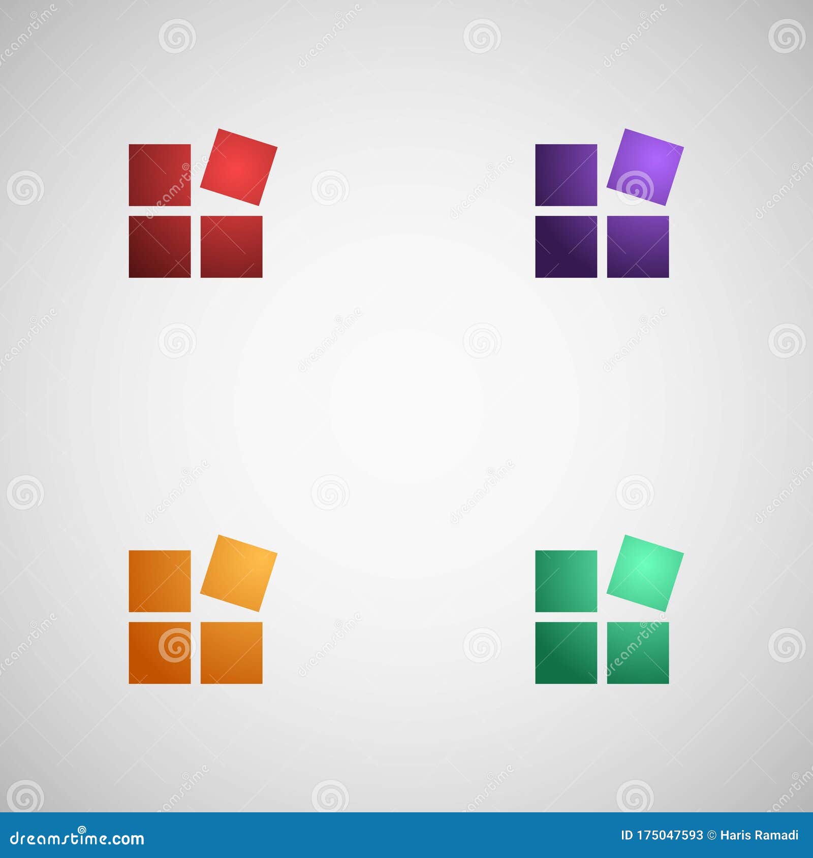 Rectangular Logo with Gradations of Color Stock Vector - Illustration ...