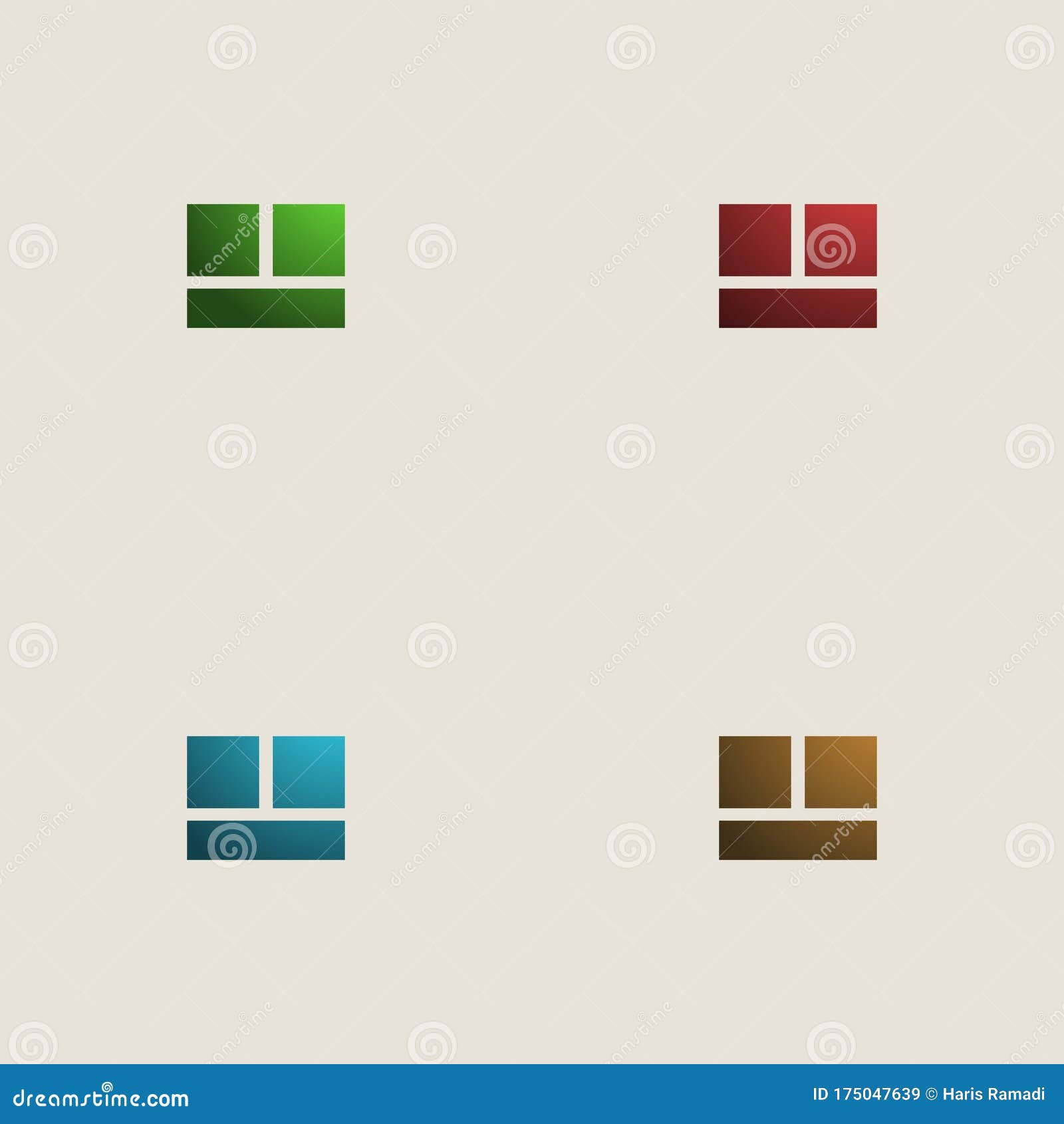 Rectangular Logo with Gradations of Color Stock Vector - Illustration ...