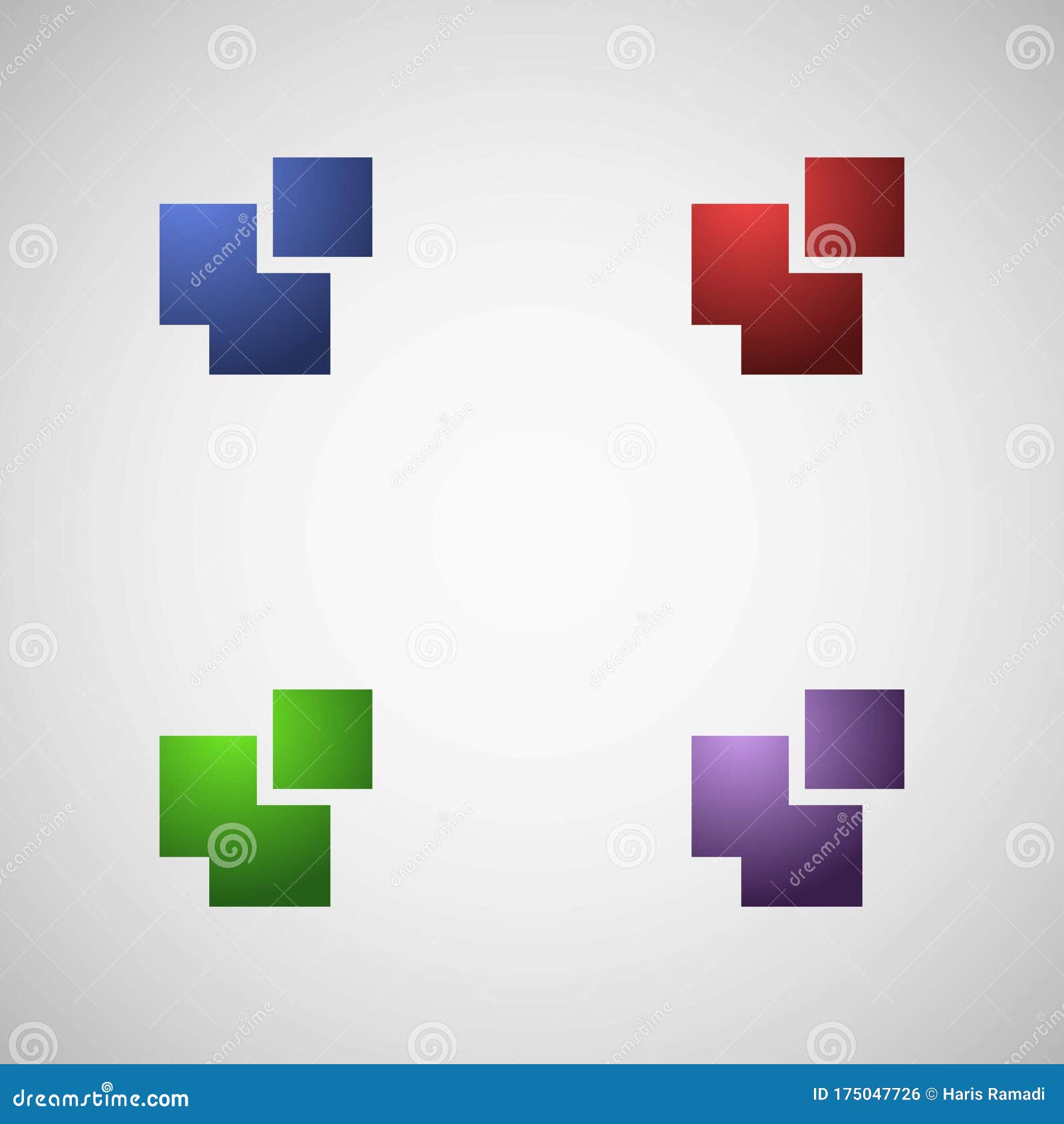 Rectangular Logo with Gradations of Color Stock Vector - Illustration ...