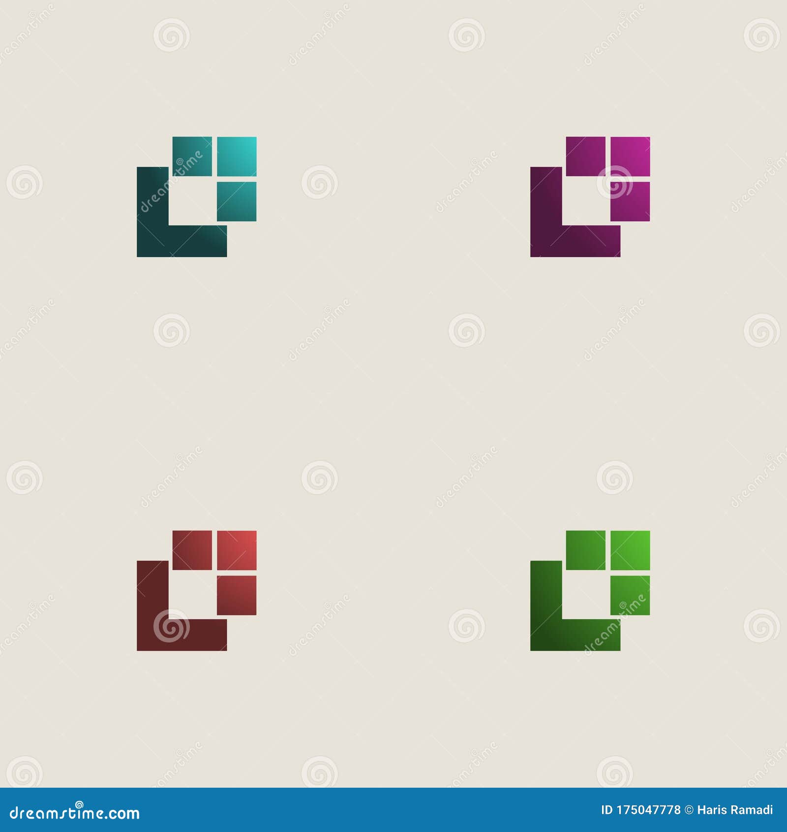 Rectangular Logo with Gradations of Color Stock Vector - Illustration ...