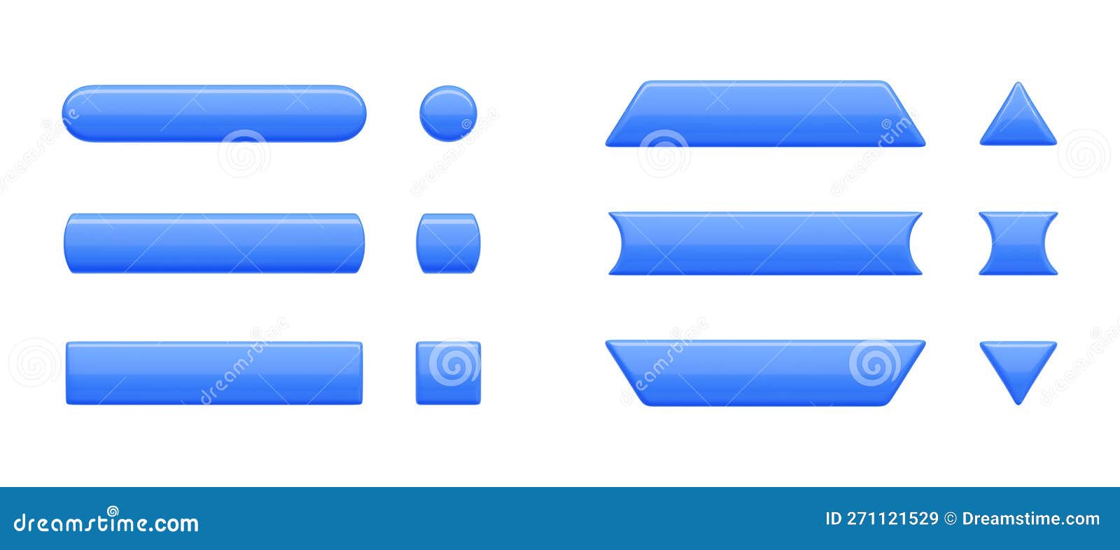 Rectangular Long Button with Rounded and Sharp Borders 3d Render ...